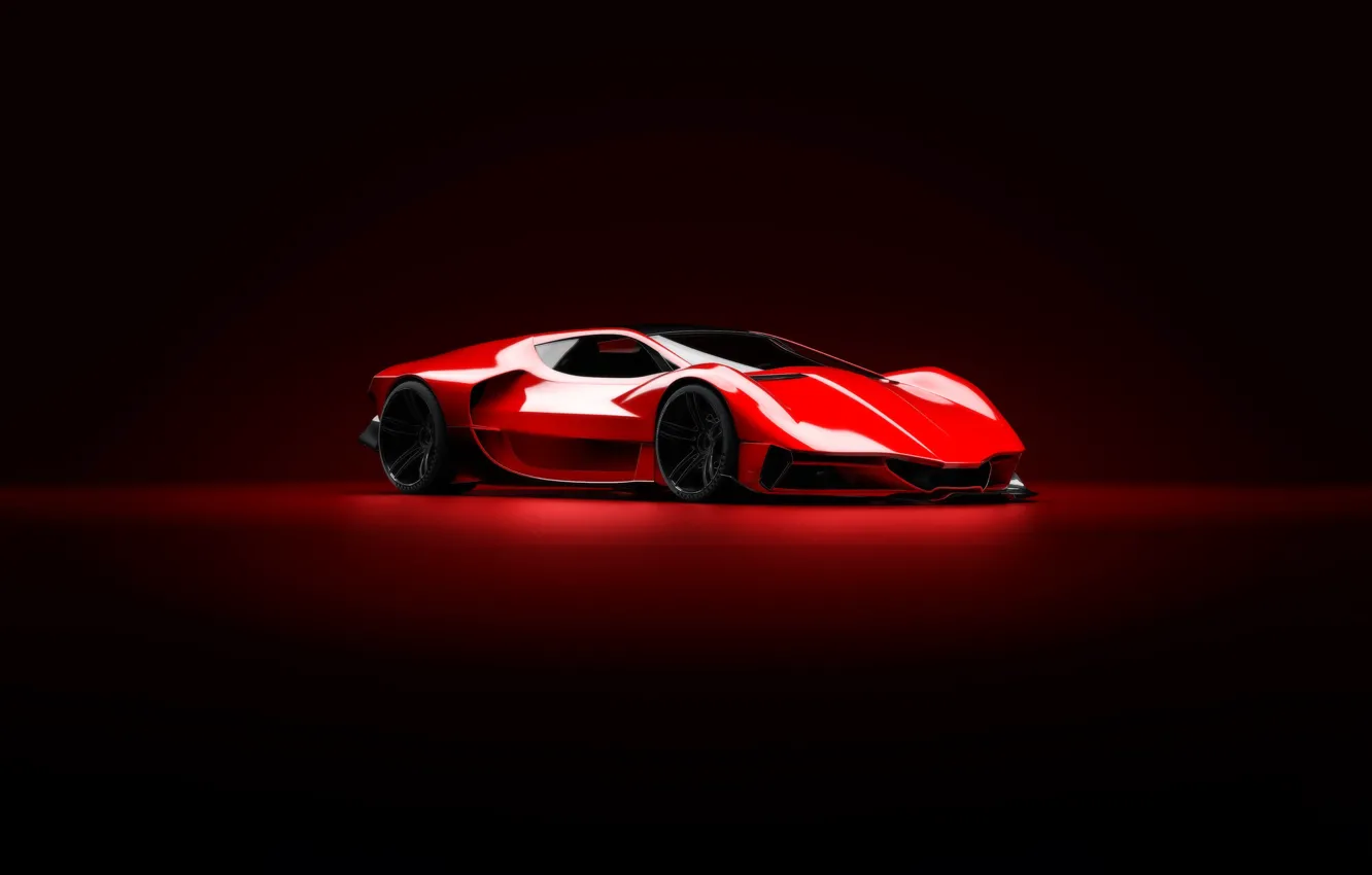 Wallpaper Red, Auto, Machine, Style, Background, Red, Car, Art for ...