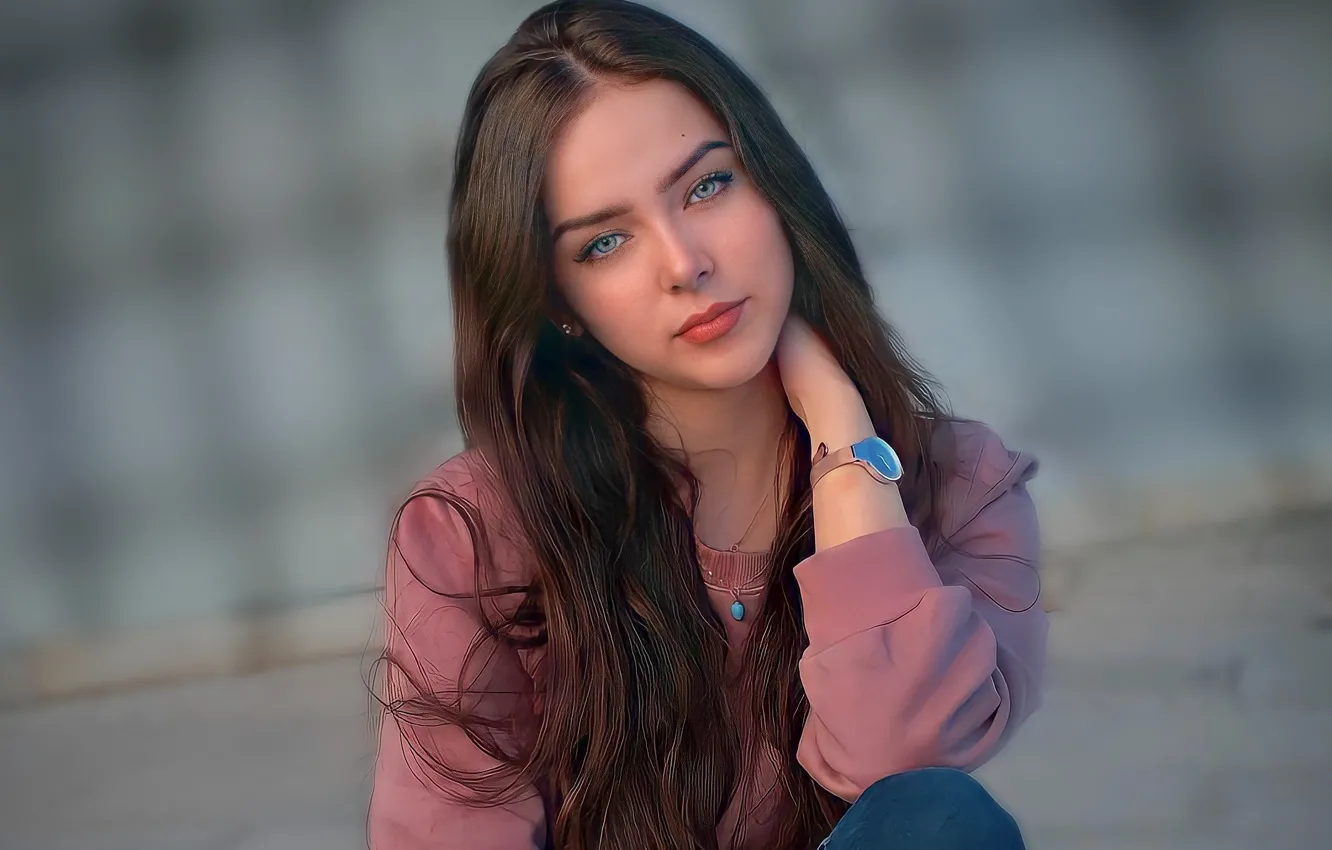 Wallpaper girl, eyes, model, pretty, face, pose, cute, portrait for ...