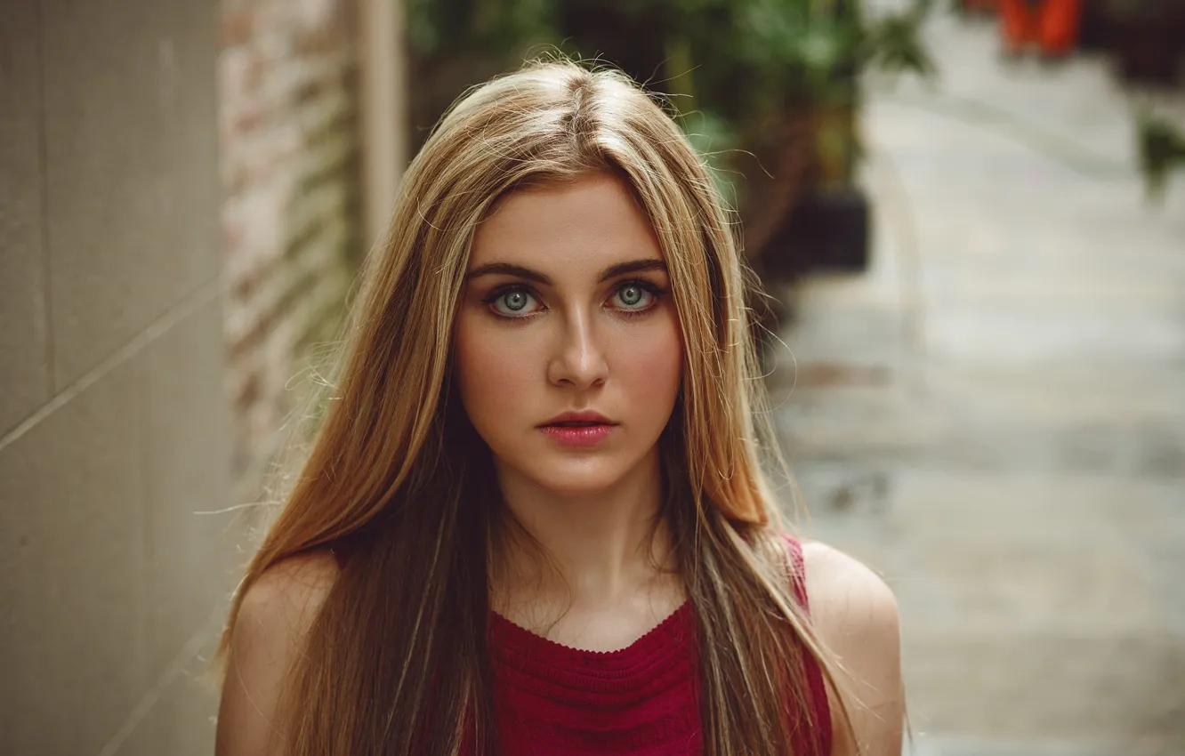 Wallpaper look, background, street, model, portrait, makeup, hairstyle ...