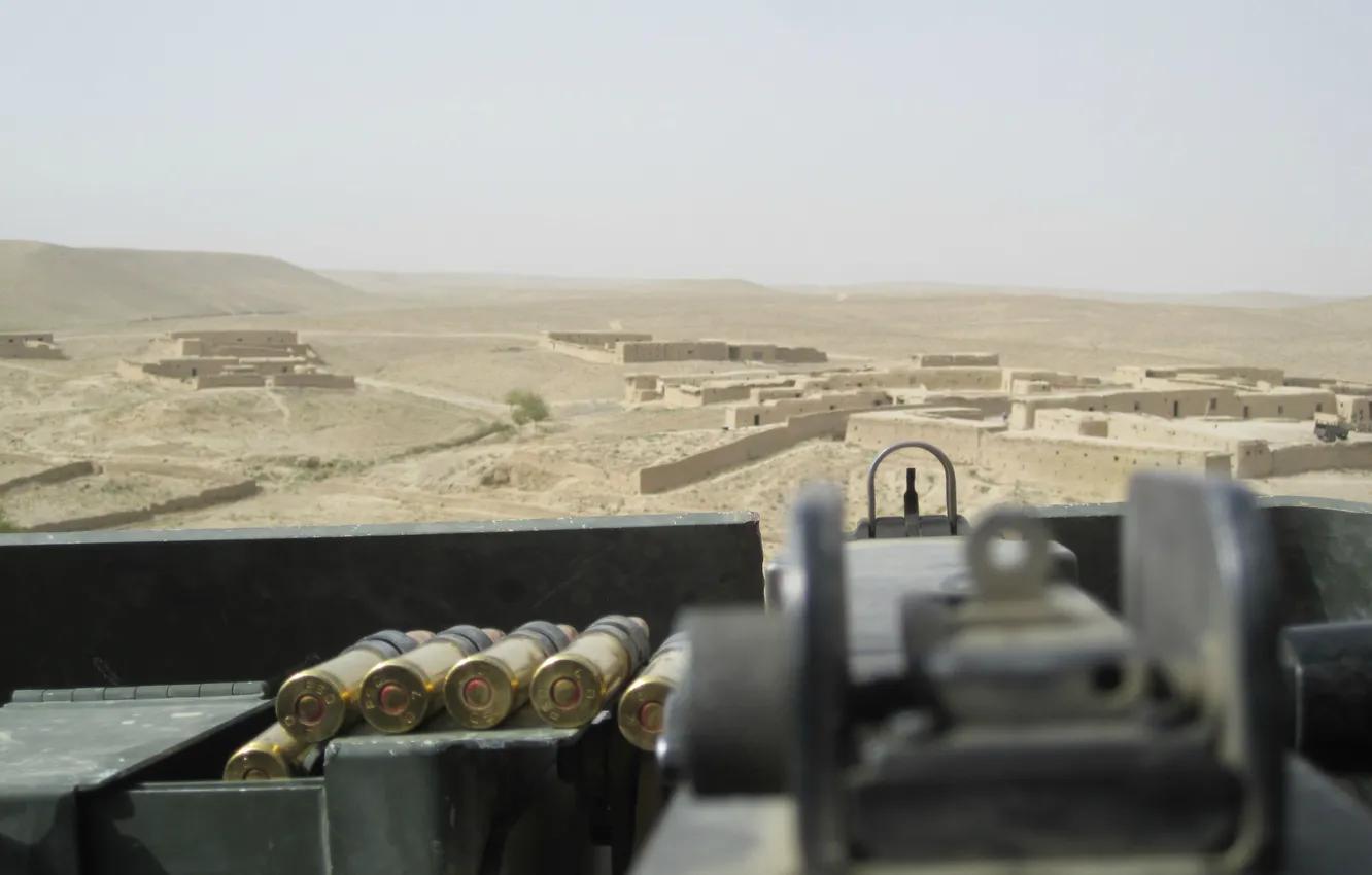 Wallpaper machine gun, Afghanistan, The firing point for mobile and ...