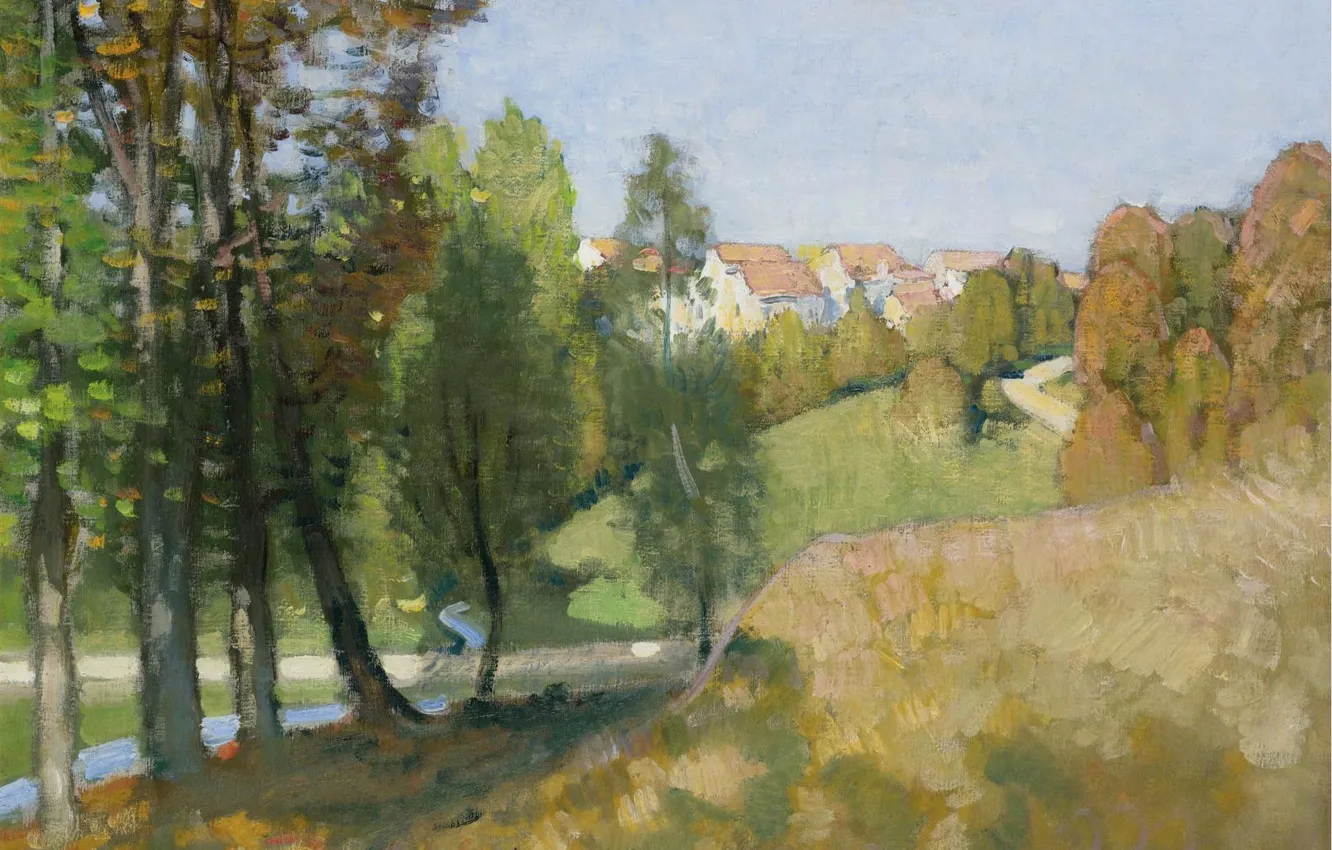 Wallpaper landscape, picture, Autumn, Pierre Eugène Montesin, Pierre ...