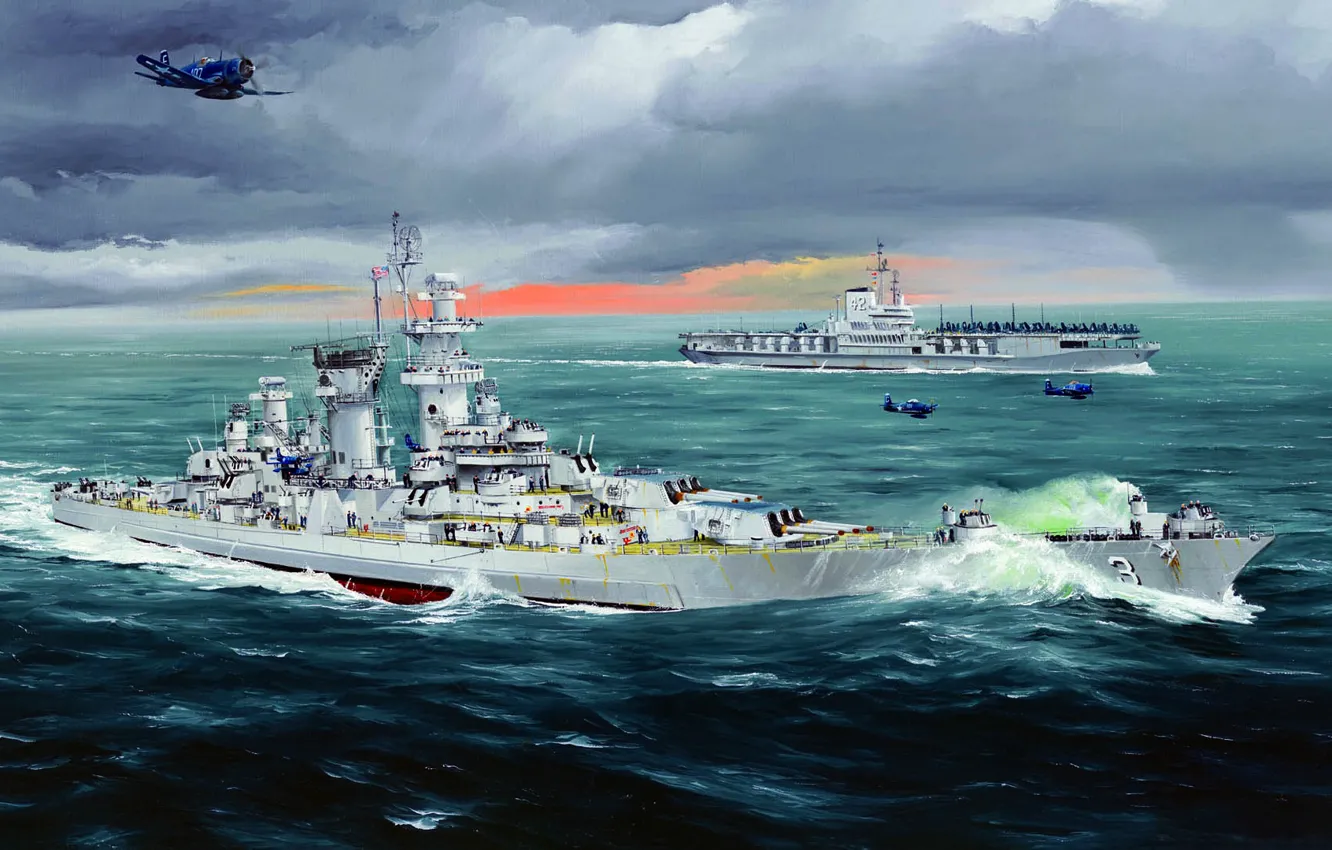 Wallpaper US NAVY, CB-3, USS Hawaii, the American battlecruiser type ...