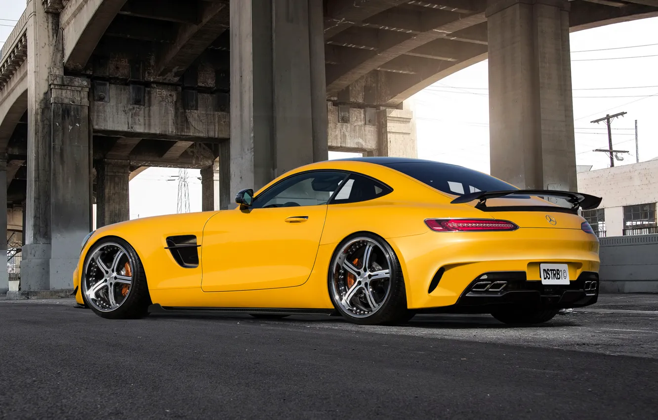 Wallpaper Mercedes-Benz, AMG, Yellow, Supercar, Rear, 2015 for mobile ...