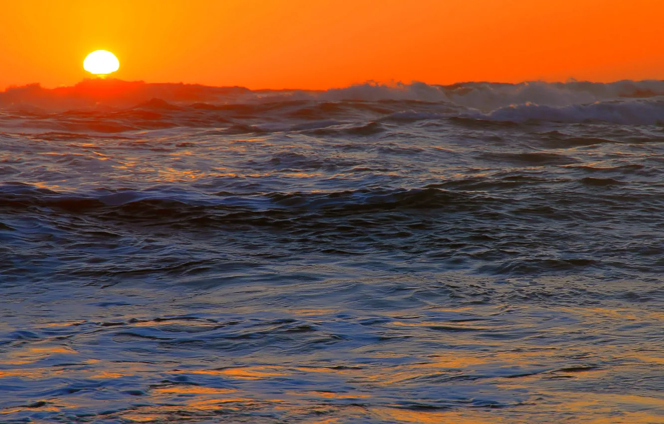 Wallpaper sea, wave, the sun, sunset for mobile and desktop, section ...