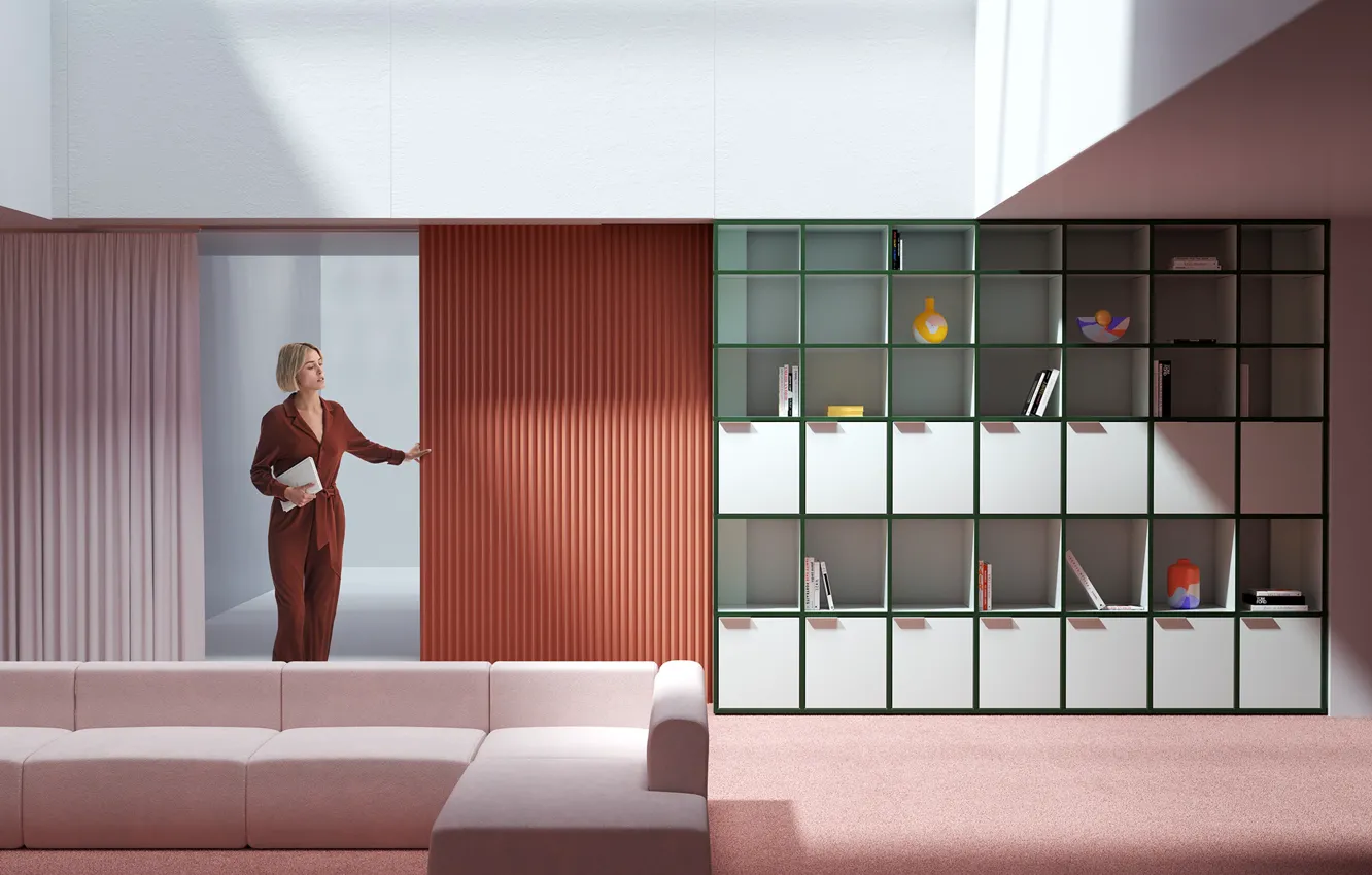 Wallpaper design, woman, furniture, the room, House of Tylko for mobile ...