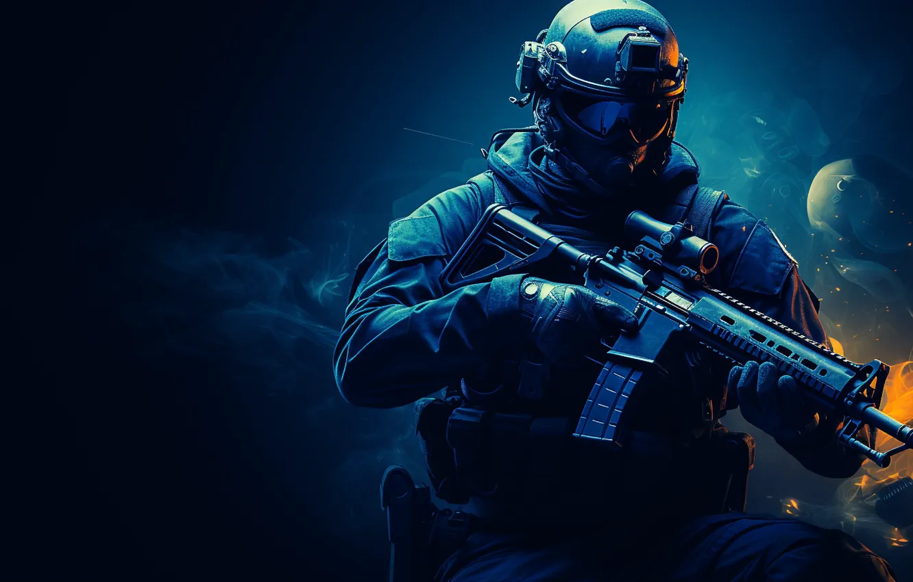 Wallpaper gun, soldier, minimalism, digital art, gloves, pearls ...