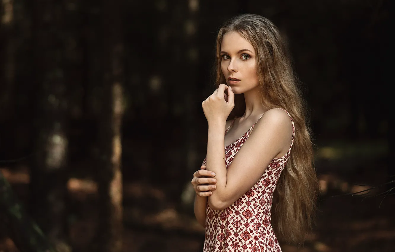 Wallpaper Pose Background Model Portrait Makeup Dress Hairstyle