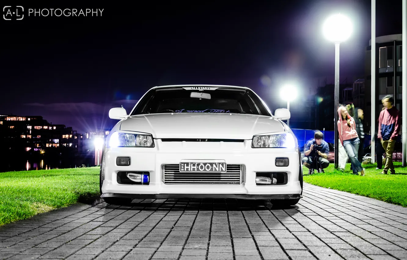 Wallpaper white, tuning, GT-R, Nissan, the front, Nissan Skyline, R34 ...