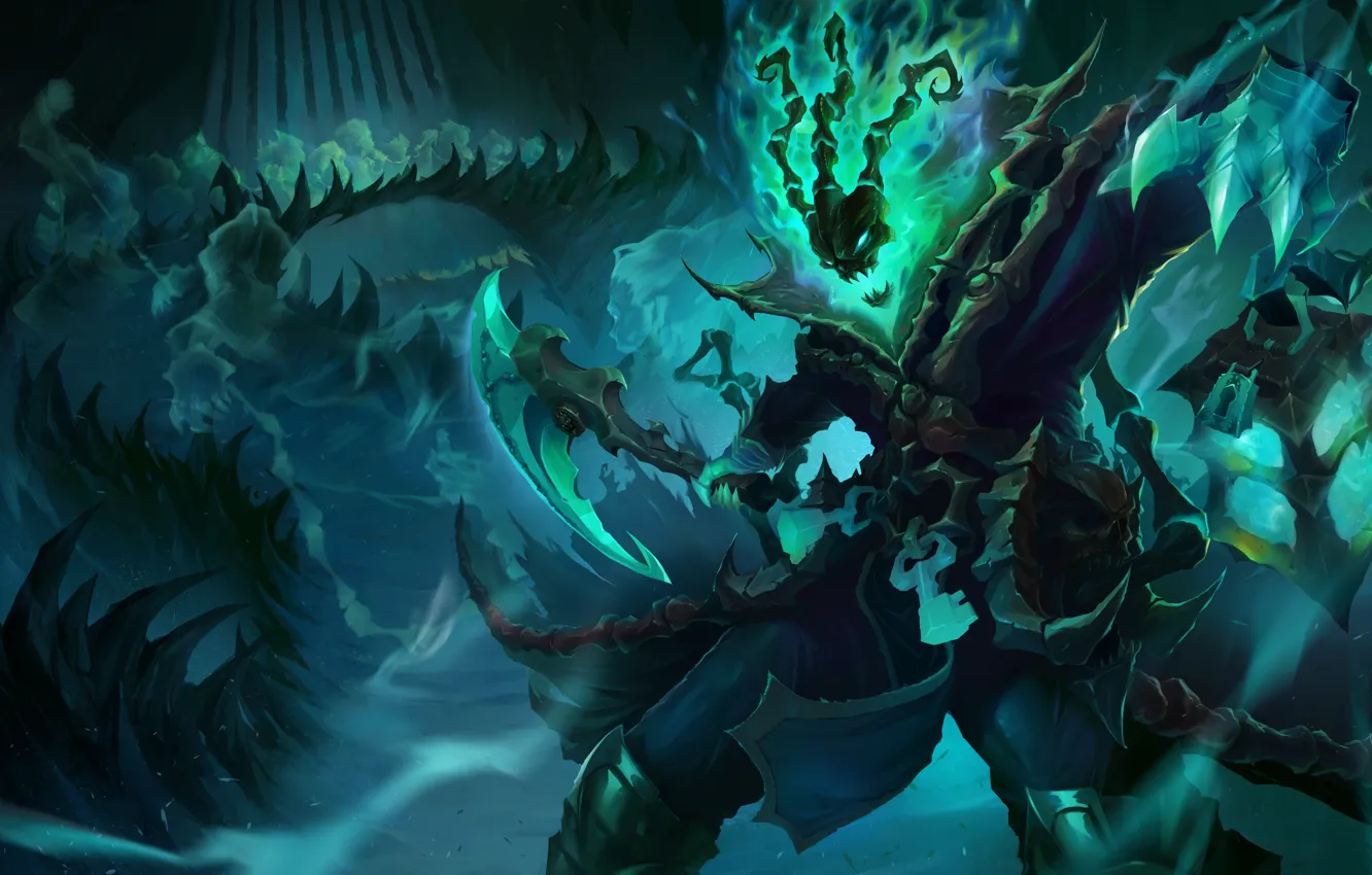 Wallpaper monster, fantasy, League of Legends, Riot Games, Thresh, Bo ...