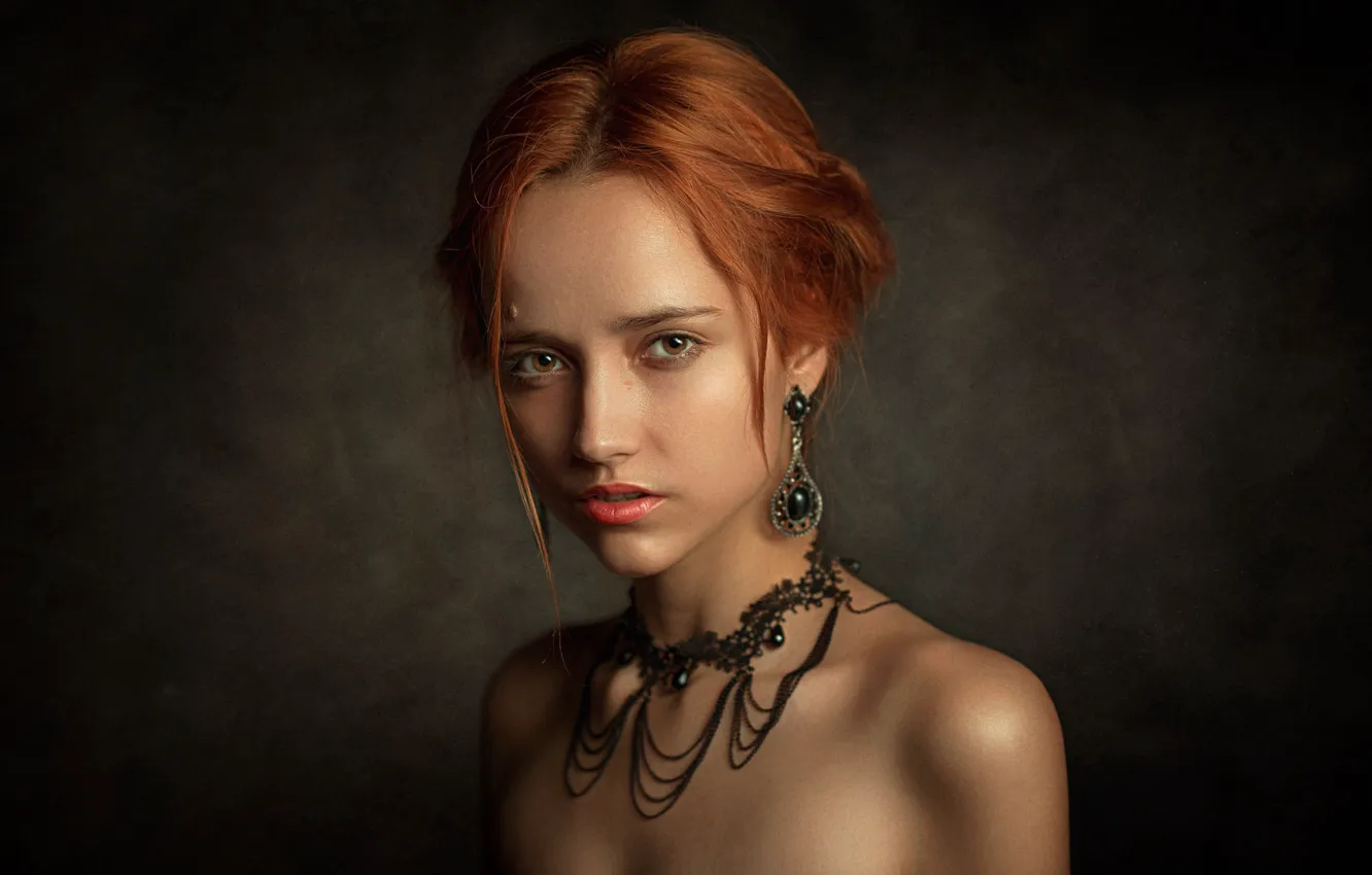 Wallpaper decoration, portrait, redhead, brown-eyed, Aleksia for mobile ...