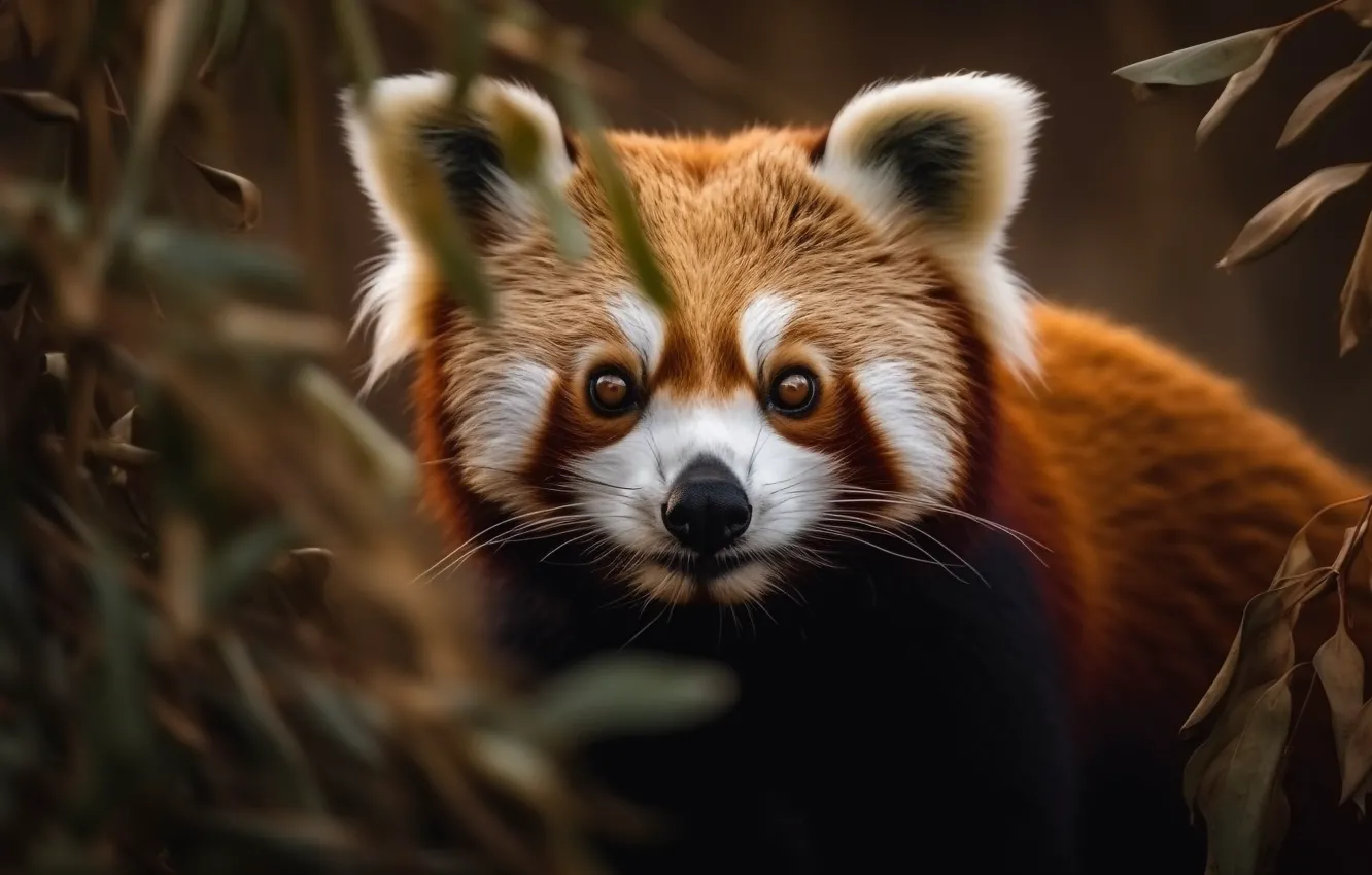 Wallpaper look, nature, pose, portrait, red Panda, face, red Panda, AI ...