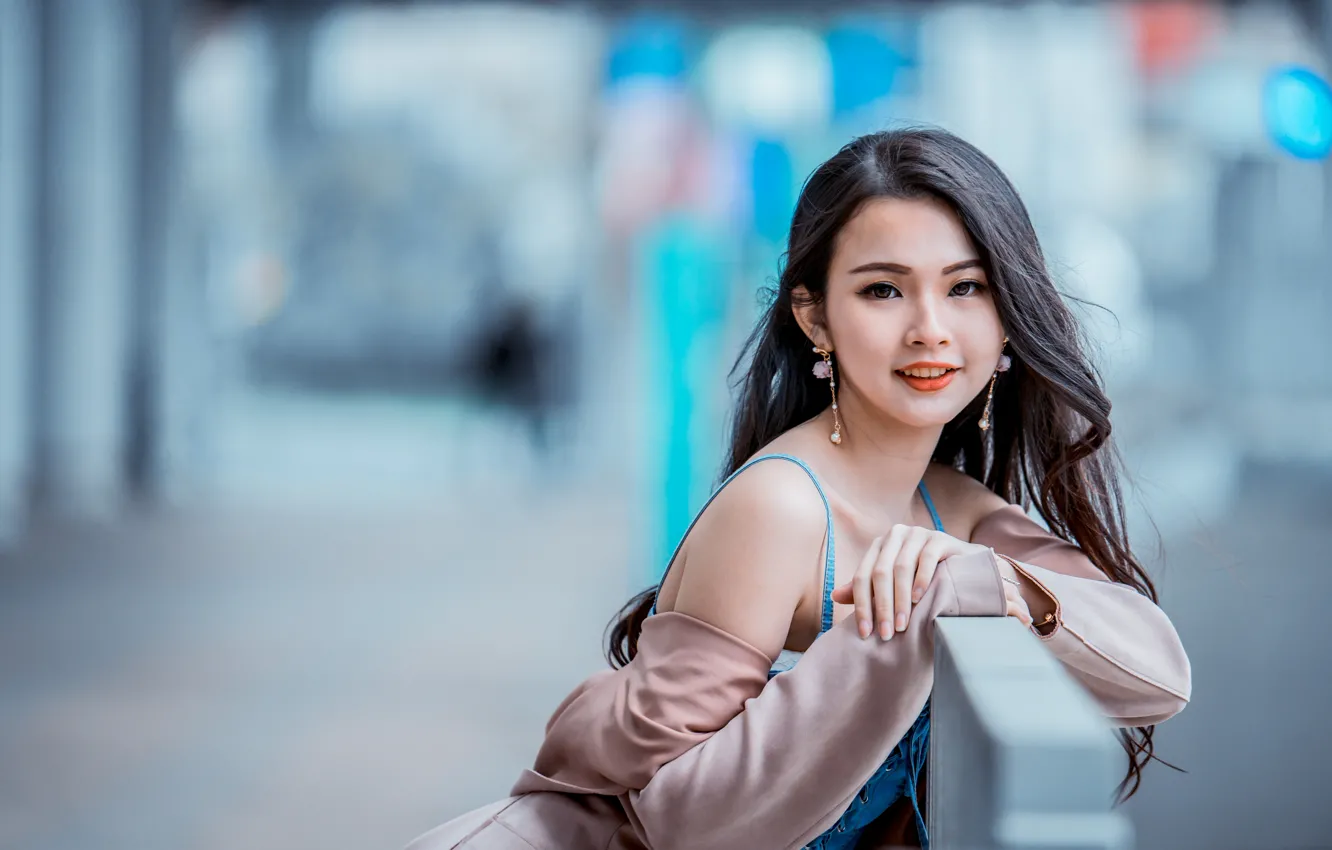 Wallpaper look, girl, hair, Asian, cutie, bokeh for mobile and desktop ...