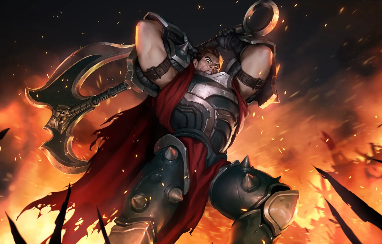 Wallpaper lights, warrior, Darius, Legends of Runeterra for mobile and ...