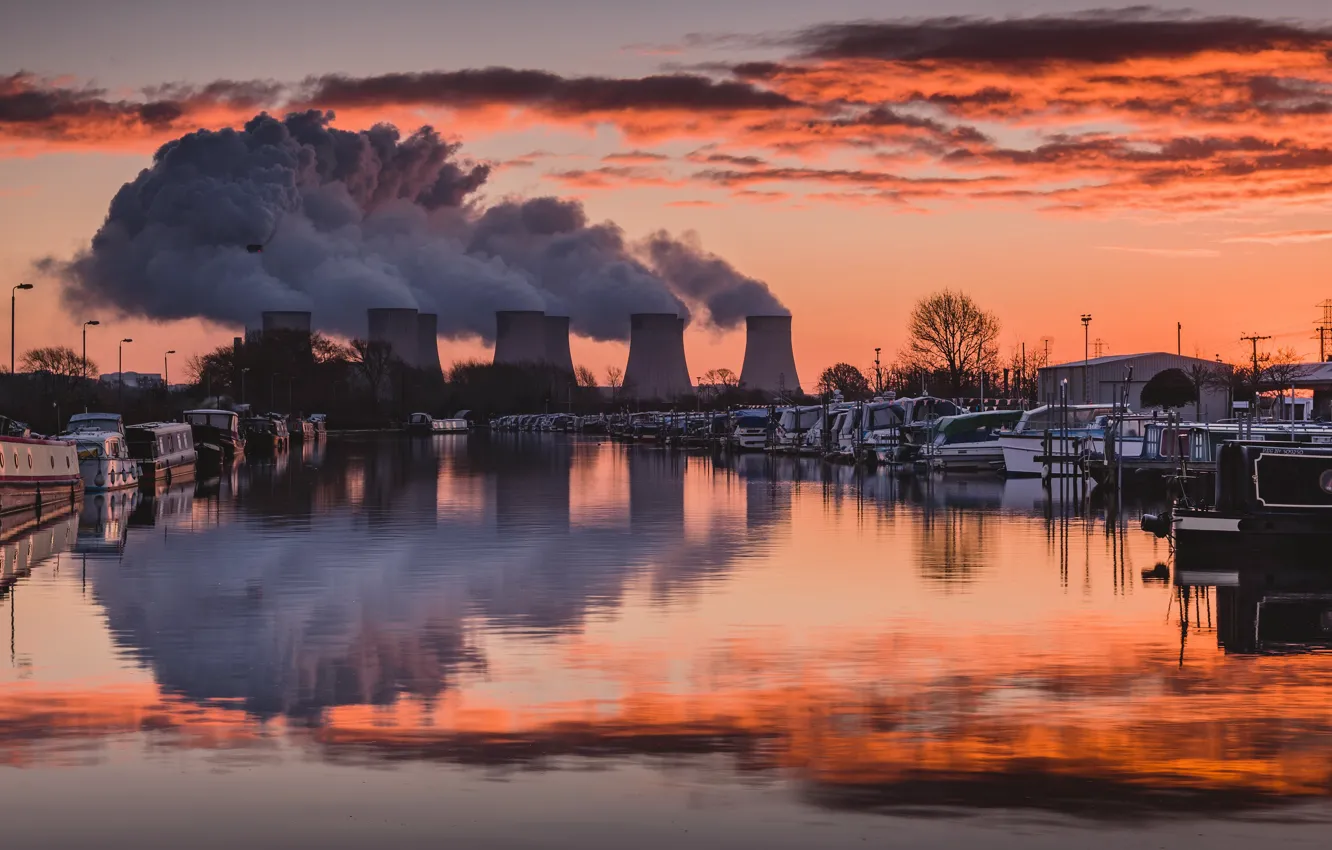 Wallpaper England, United Kingdom, Nottinghamshire, Industrial Dawn ...