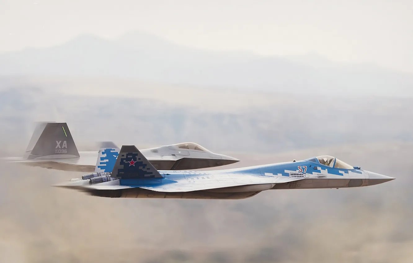 Wallpaper unobtrusive, UNITED STATES AIR FORCE, PAK FA, F-22 Raptor ...