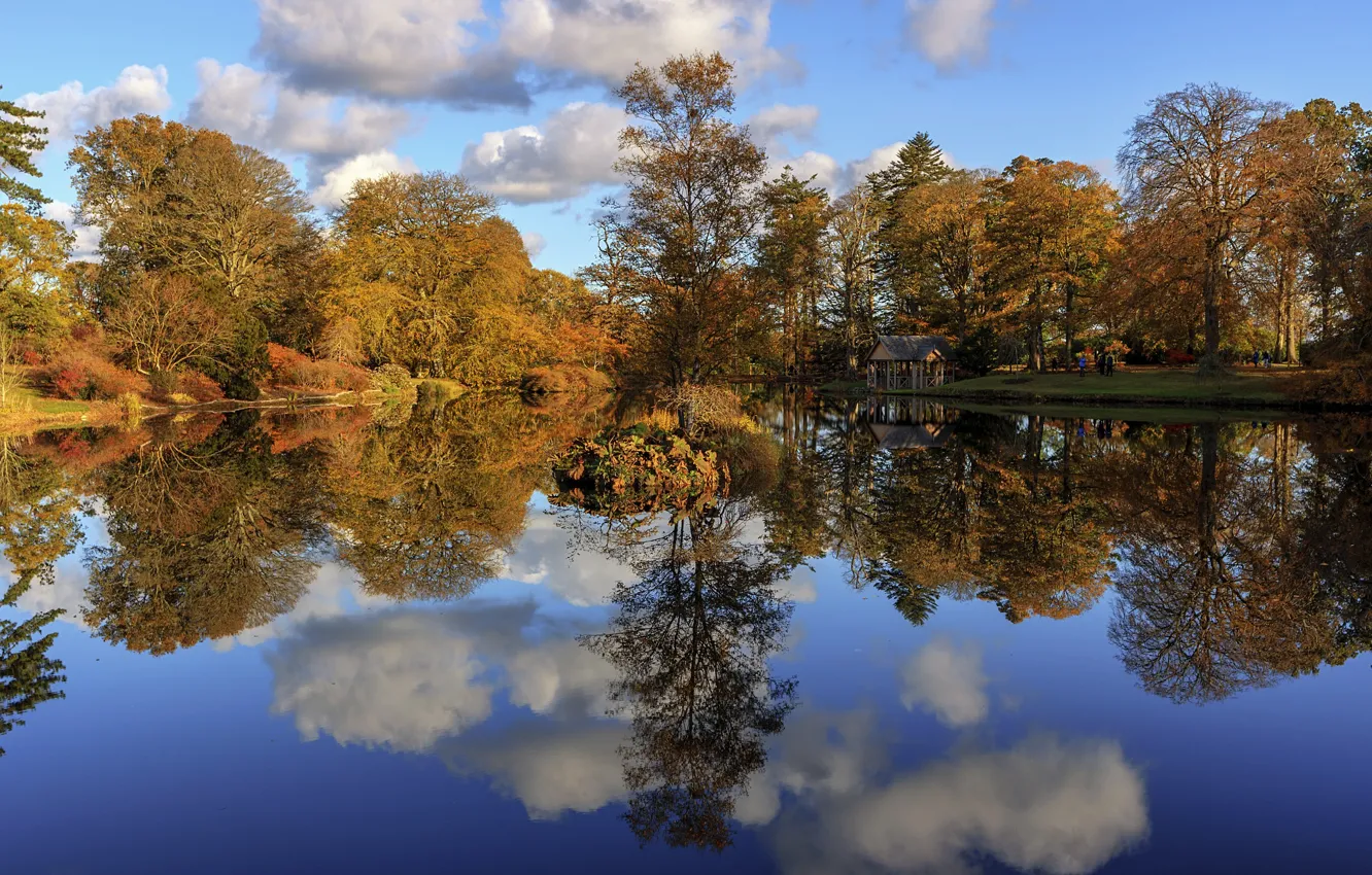 Wallpaper autumn, trees, lake, reflection, Barrie Lathwell for mobile ...