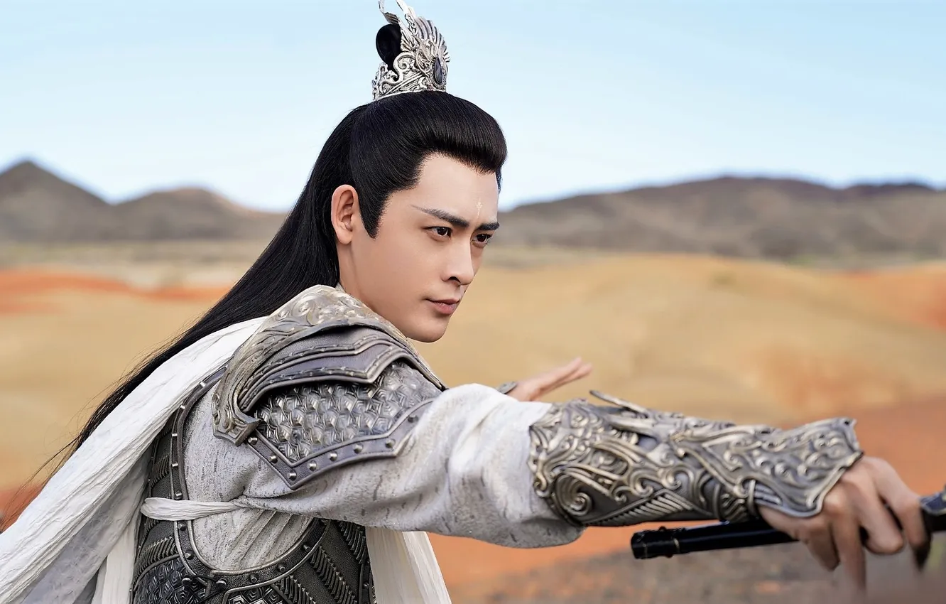Wallpaper mountains, the steppe, sword, armor, warrior, China, the ...