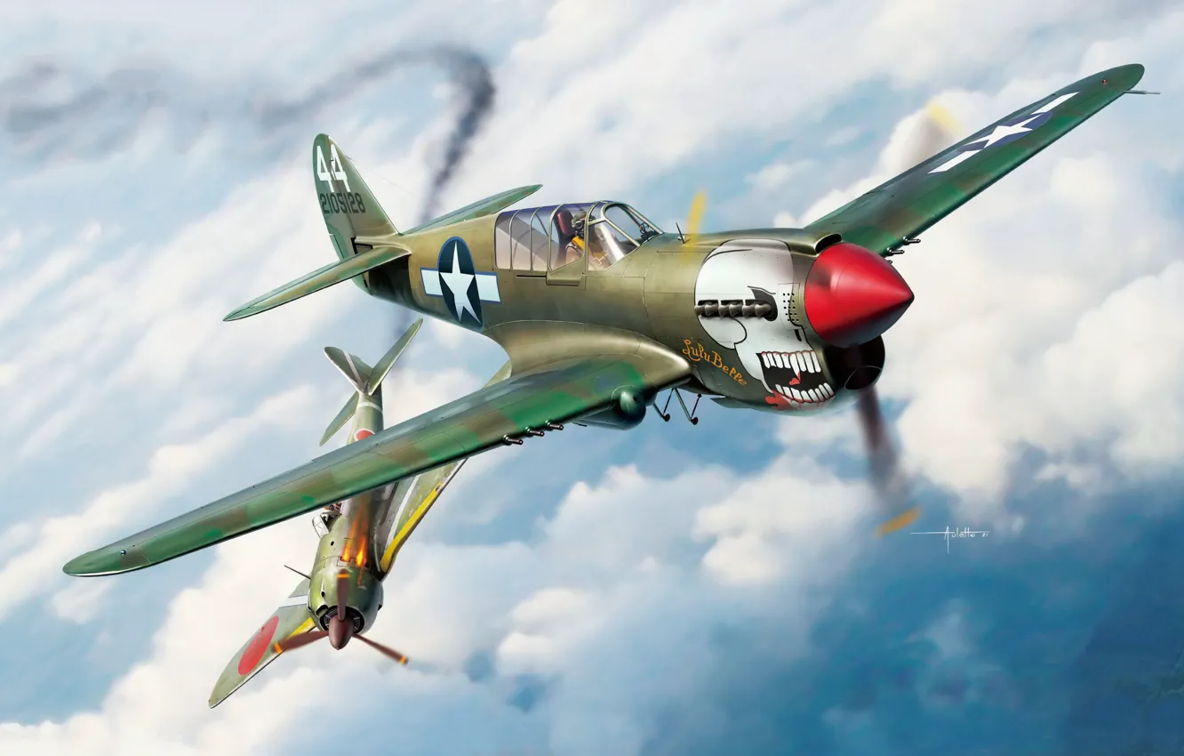 Wallpaper USA, UNITED STATES AIR FORCE, P-40N Warhawk, P-40, USAAF ...