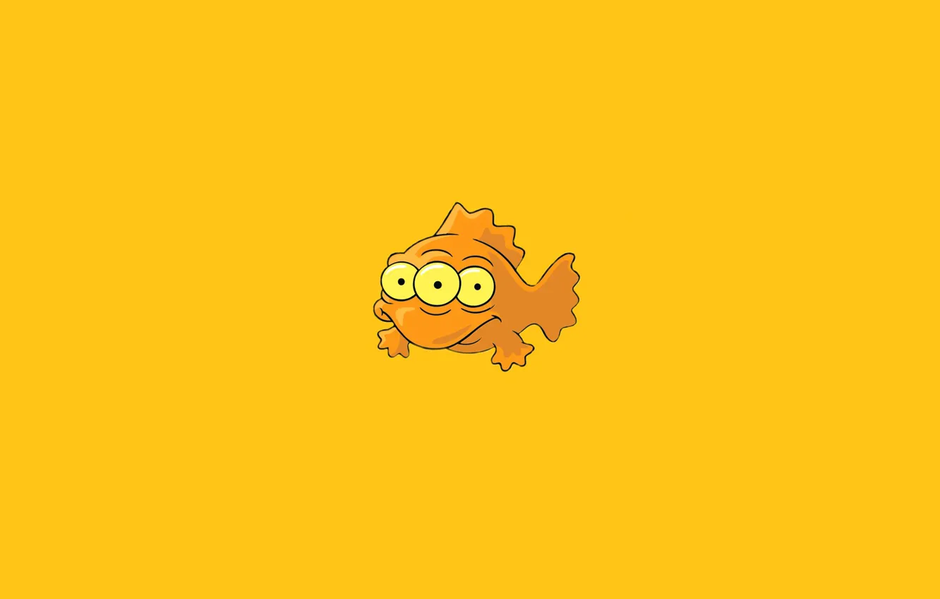 Wallpaper minimalism, fish, the simpsons, simpsons, orange, three eyes ...