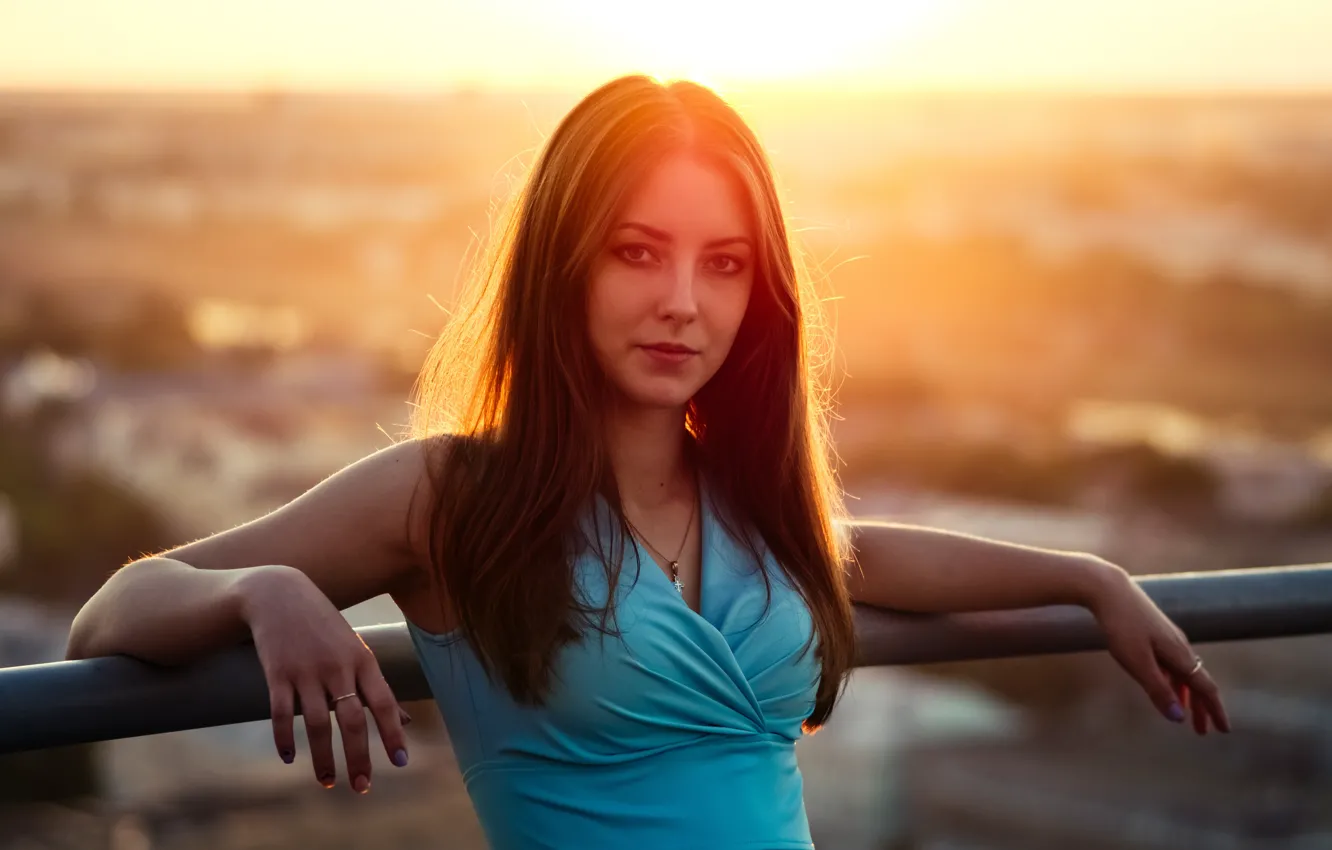Wallpaper city, light, girl, fashion, dress, sunset, young, evening for ...