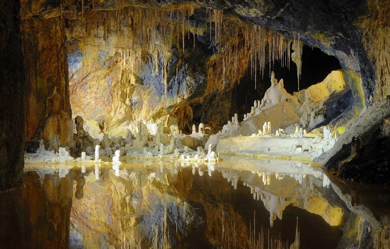 Wallpaper Germany, cave, the grotto, Thuringia, Saalfeld Fairy Grottoes ...