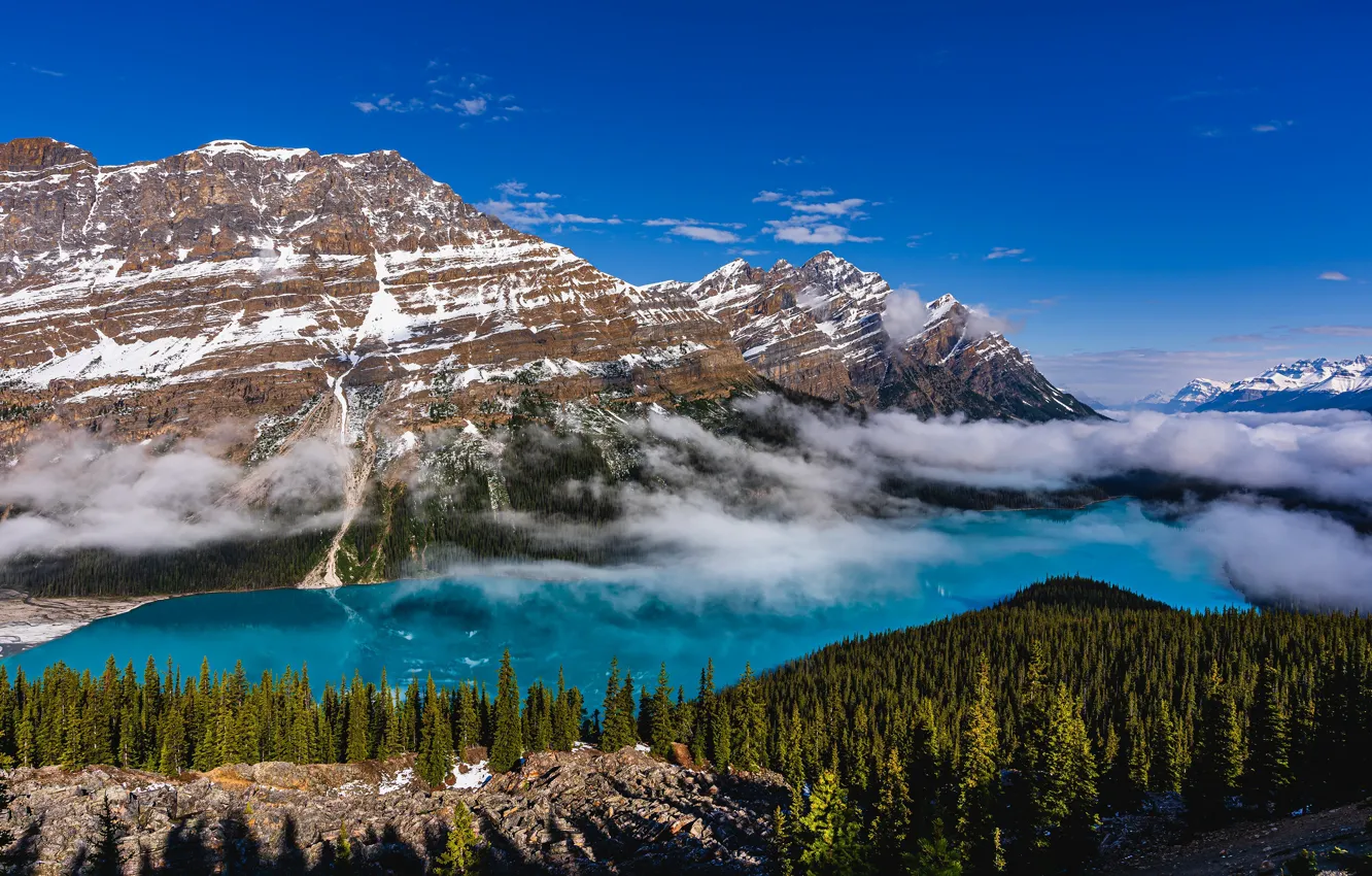 Wallpaper forest, the sky, mountains, nature, lake, Canada for mobile ...