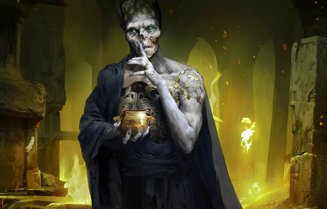 Wallpaper death, fear, fire, skull, tale, sparks, skeleton, horror ...