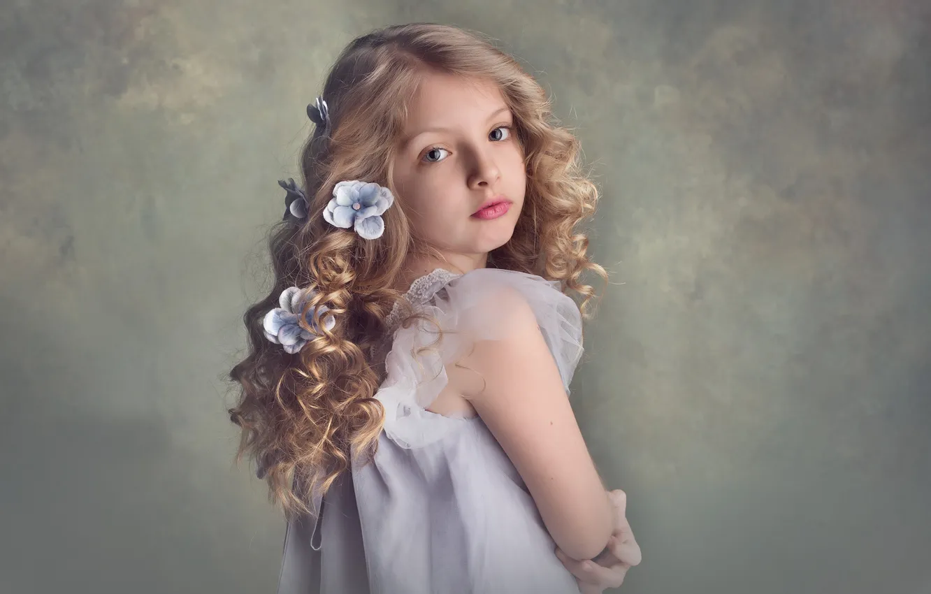 Wallpaper hairstyle, girl, curls, flowers, curls, Meg Bitton for mobile ...