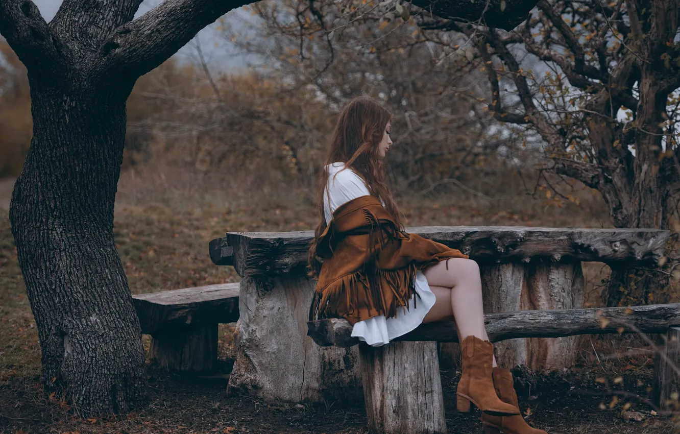 Wallpaper park, autumn, model, beautiful girl, natural, model girl ...