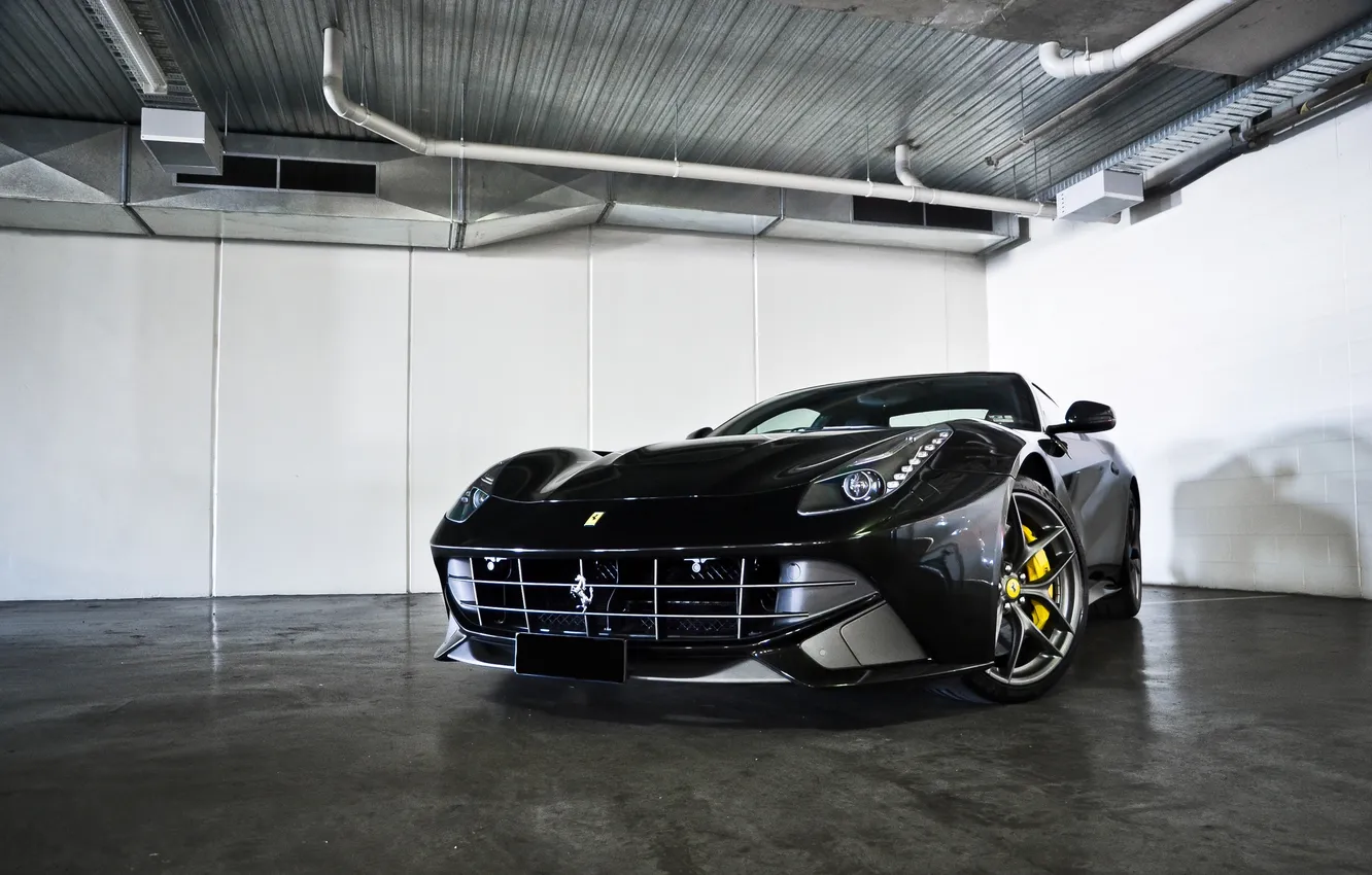 Wallpaper reflection, wall, black, shadow, Ferrari, Ferrari, black ...