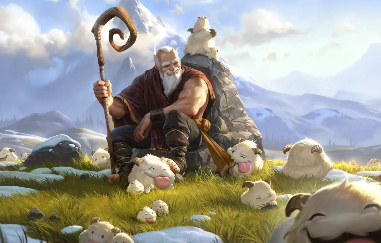Wallpaper man, stick, Poro, Legends of Runeterra, Pastuh for mobile and ...