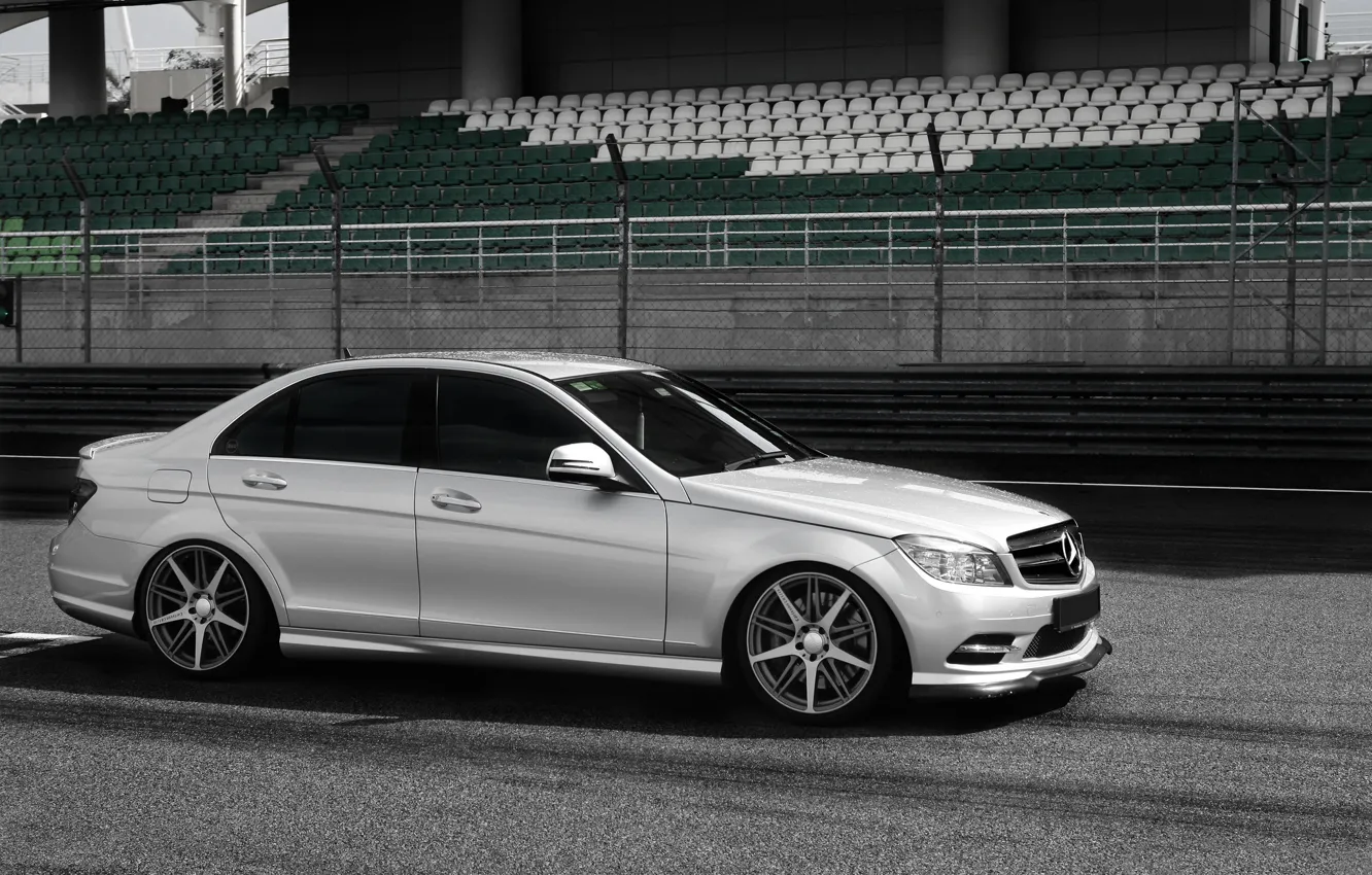 Wallpaper road, silver, silver, Mercedes, track, Mercedes, track, C ...
