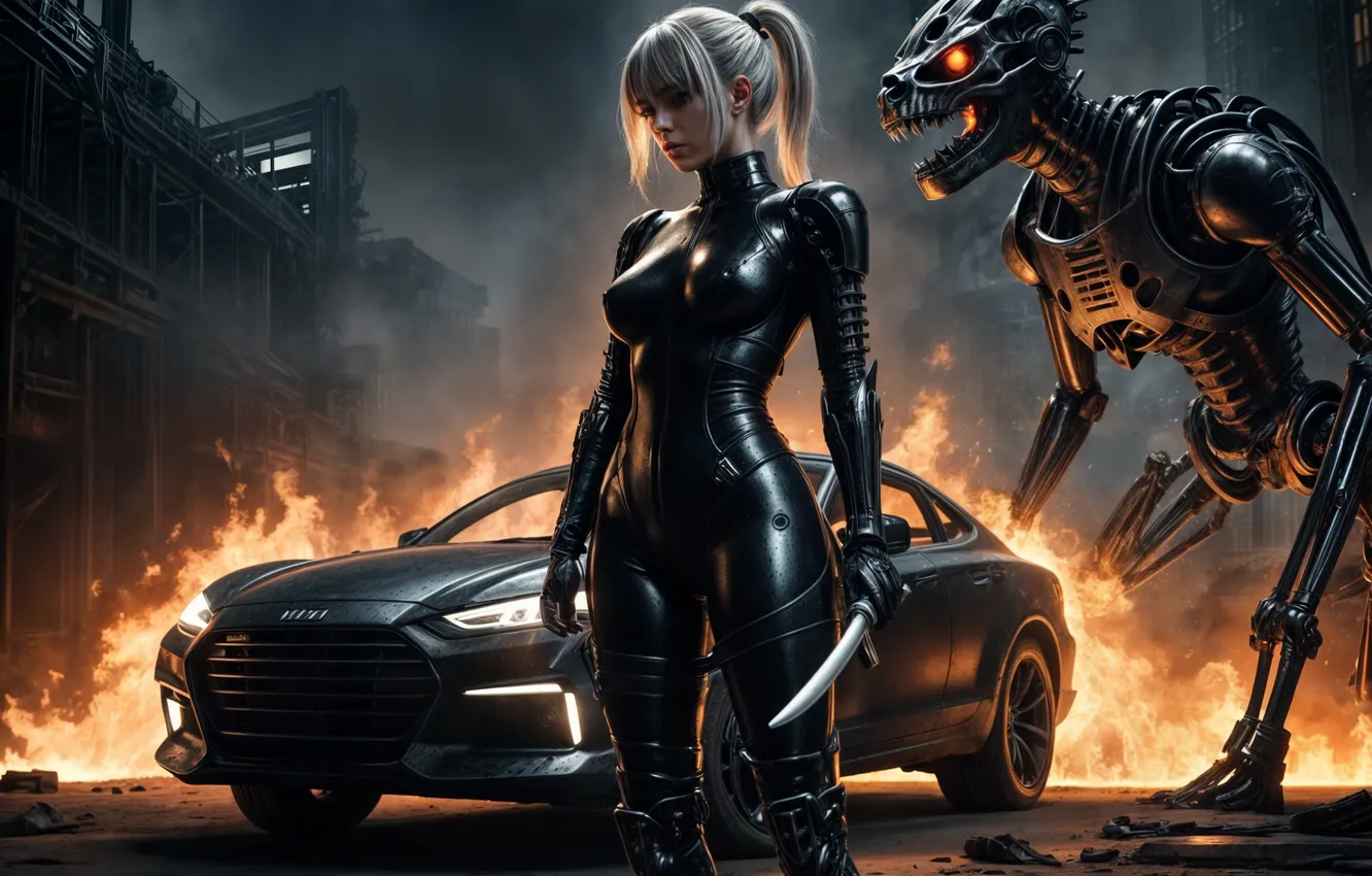 Wallpaper girl, Kristanna Loki, Terminator, the image is generated by ...