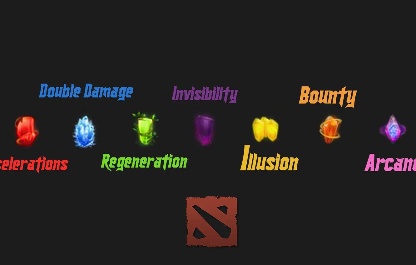 Wallpaper dota, dota2, runes for mobile and desktop, section игры ...