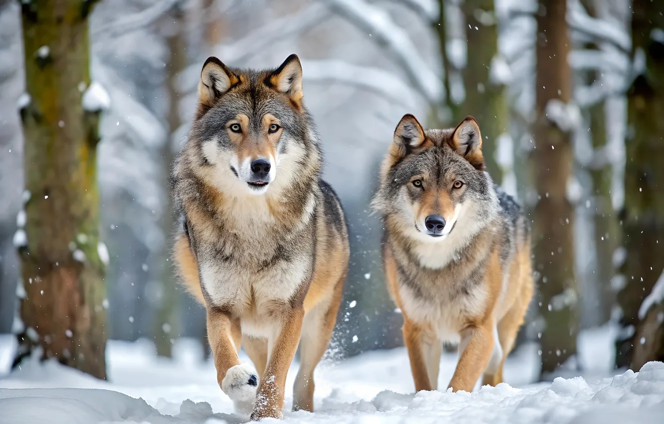 Wallpaper nature, snow, predator, face, animal, wolf, wolves, wildlife ...