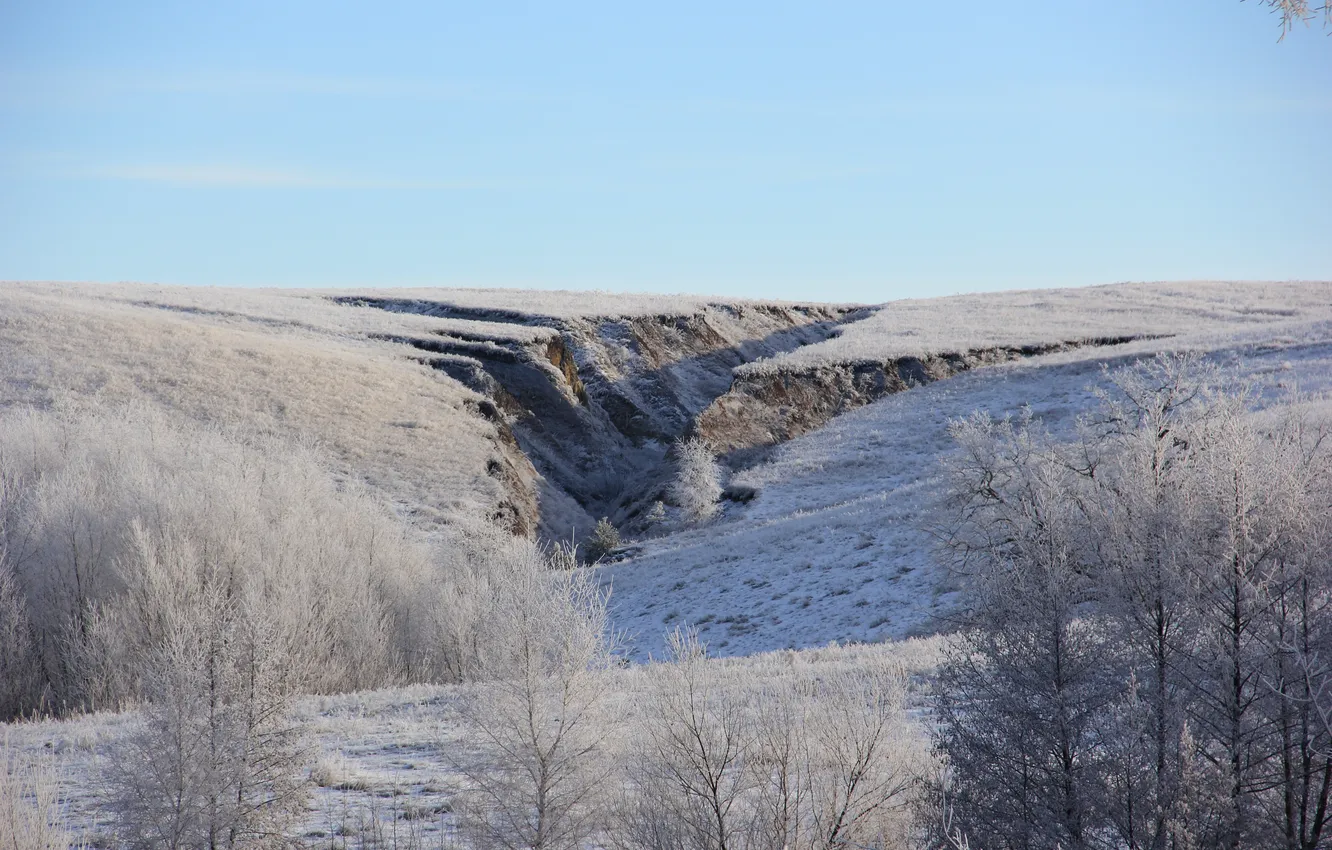Wallpaper winter, frost, snow, the ravine for mobile and desktop ...