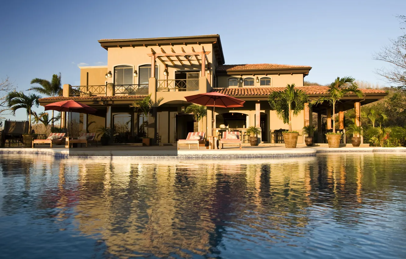 Wallpaper palm trees, Villa, ranch for mobile and desktop, section ...