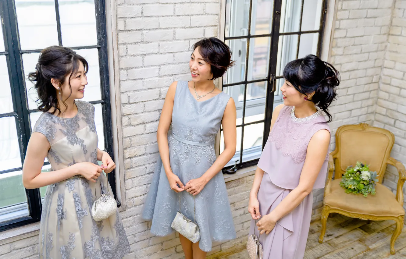 Wallpaper dress, woman, Lady, three women for mobile and desktop ...