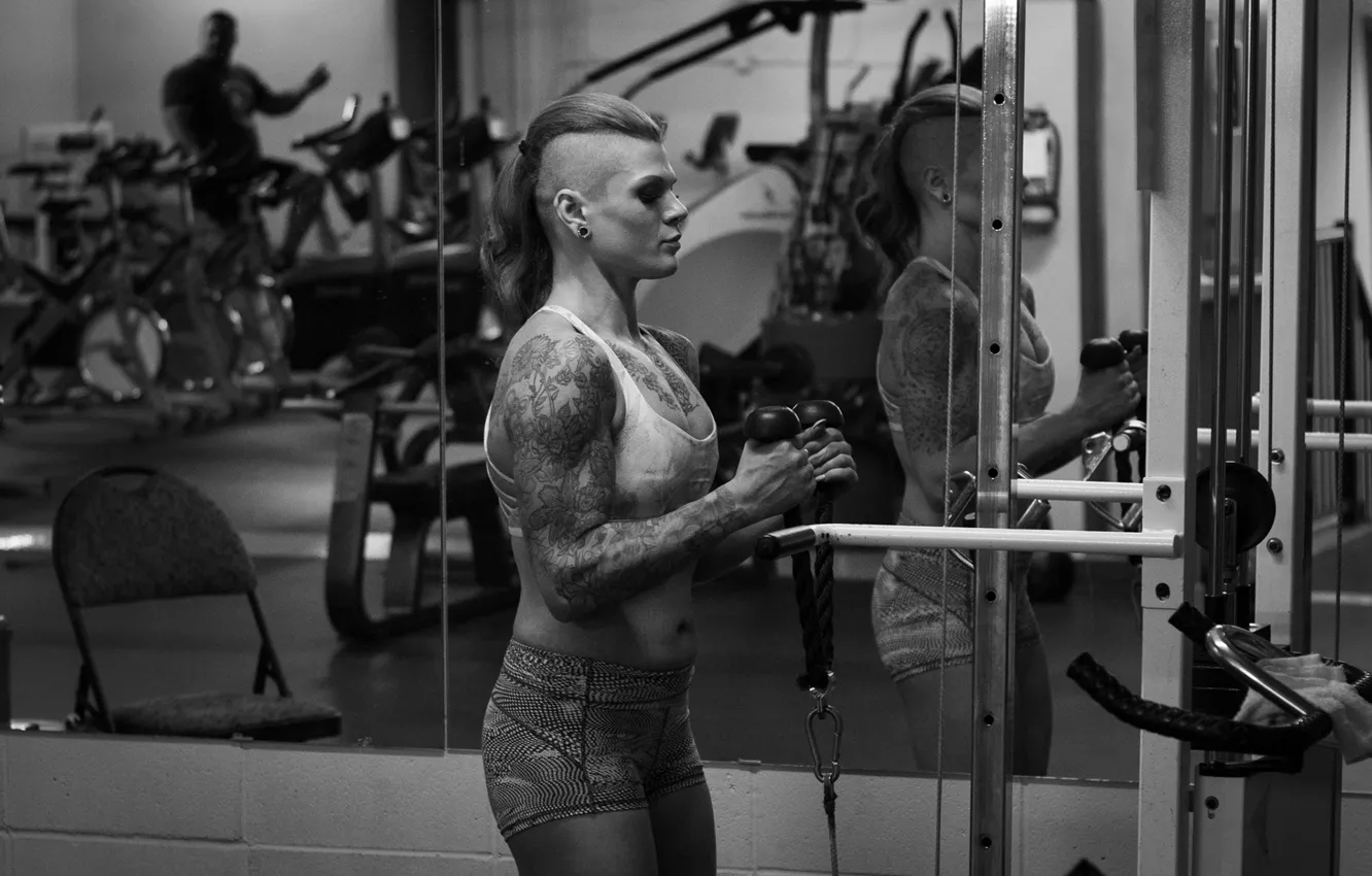 Wallpaper white, black, model, fitness, gym images for desktop, section ...