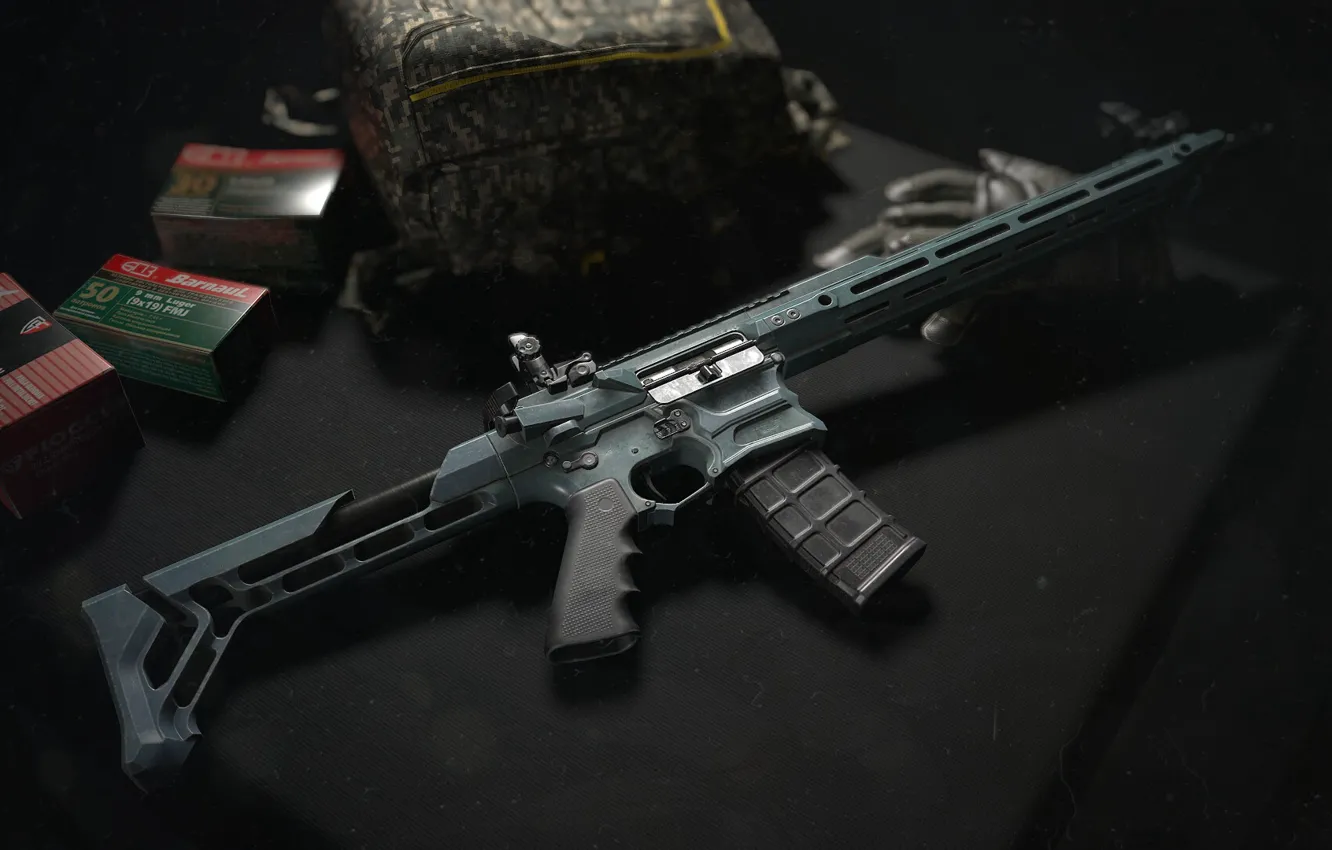 Wallpaper rendering, weapons, rifle, weapon, render, custom, render, 3d art, ar-15, assault ...