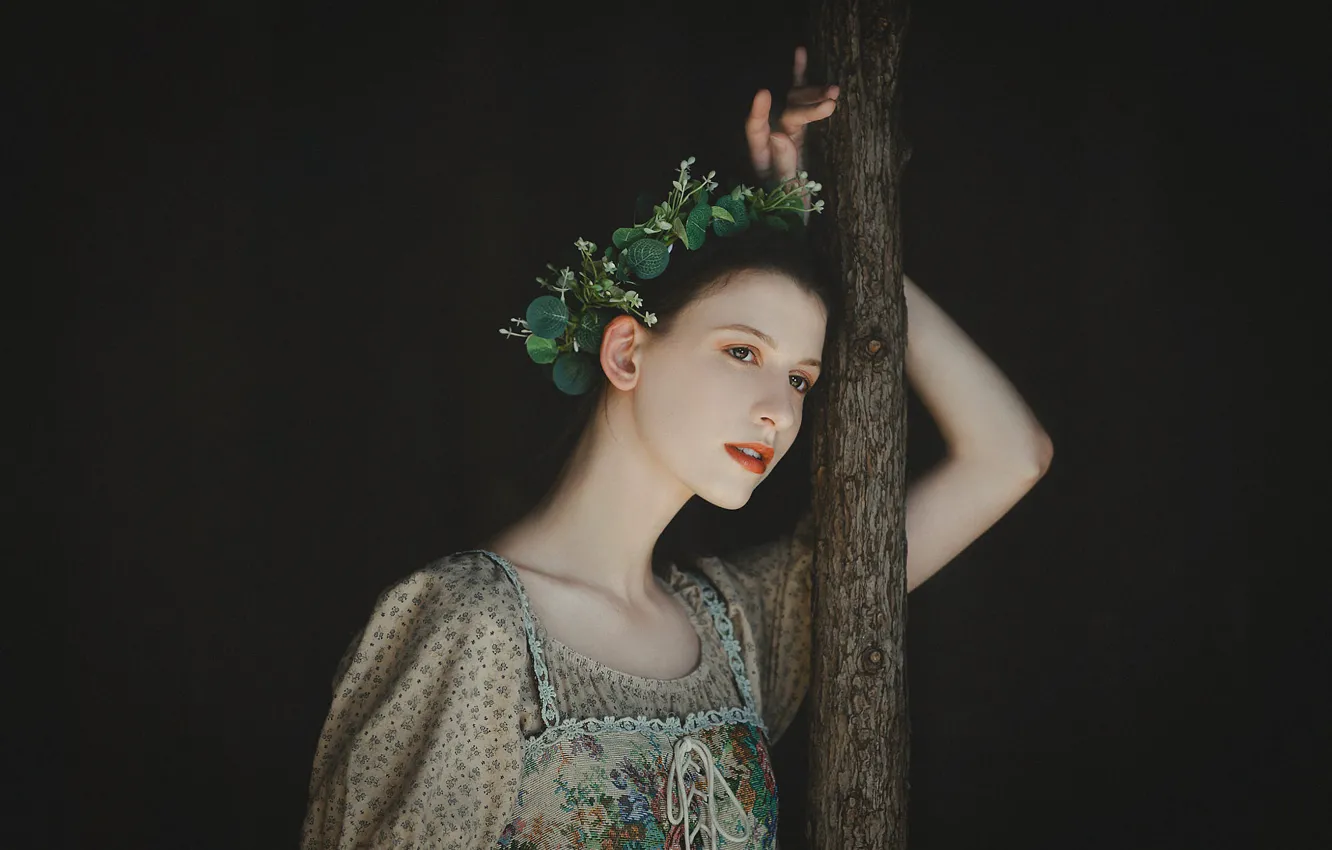 Wallpaper girl, the dark background, portrait, Chengdu Fengge for ...