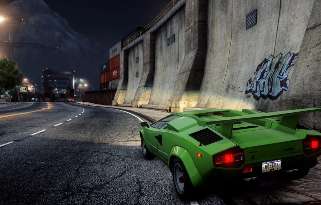 Wallpaper night, the city, sports car, classic, view, Lamborghini ...