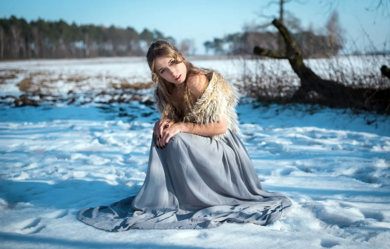 Wallpaper winter, girl, nature for mobile and desktop, section девушки ...
