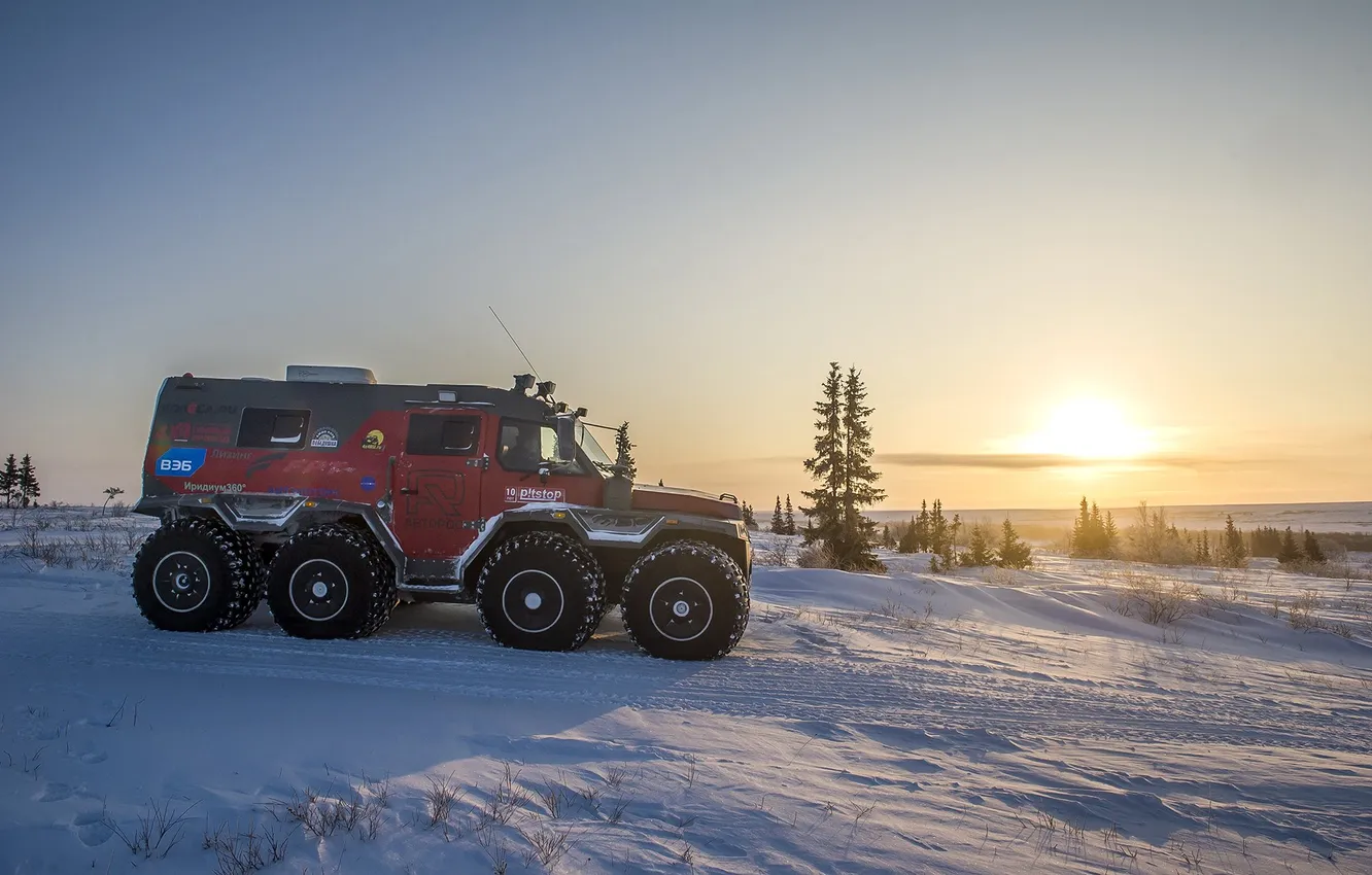 Wallpaper winter, machine, the sun, snow, Rover for mobile and desktop ...