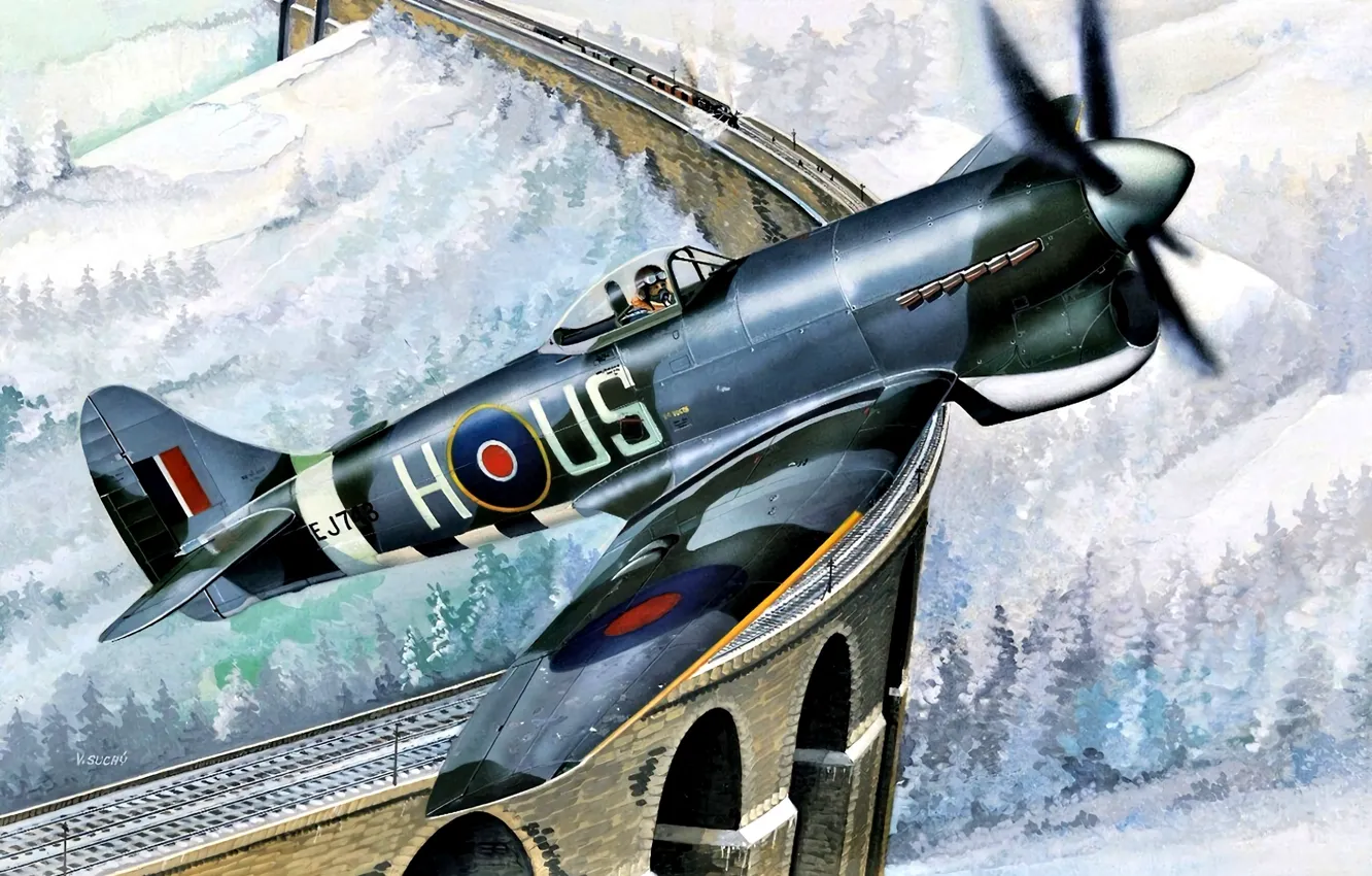 Wallpaper British, Tempest, Royal Air Force, WWII, Hawker Tempest Mk.V ...