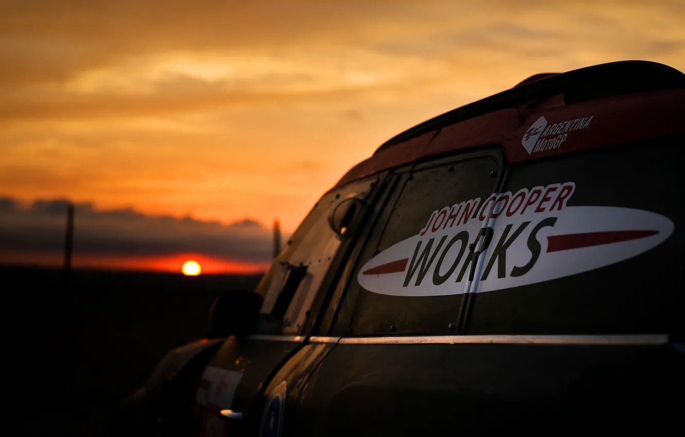 Wallpaper machine, auto, the sun, sunset, Mini, SUV, Mini Cooper, car ...