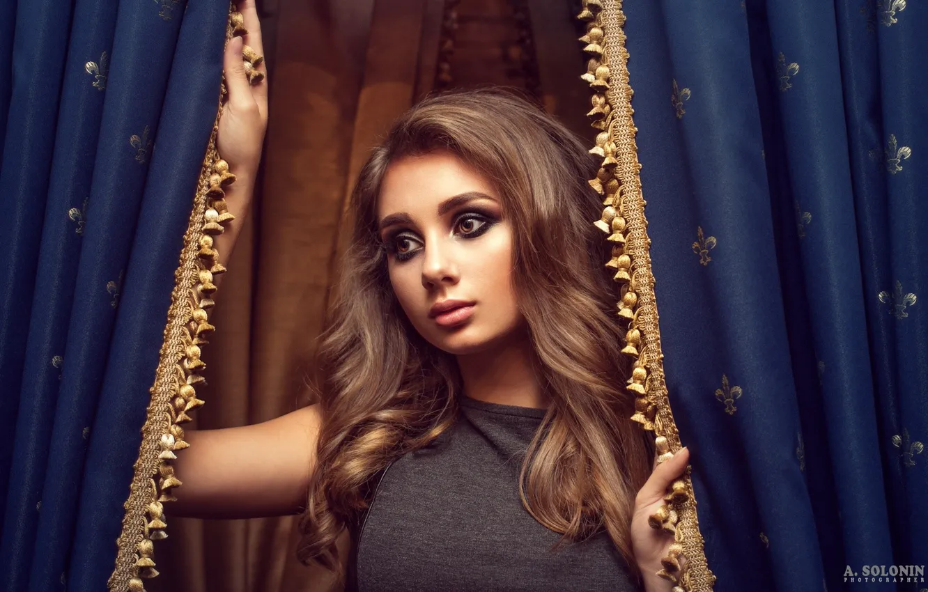 Wallpaper pose, model, portrait, makeup, hairstyle, brown hair ...