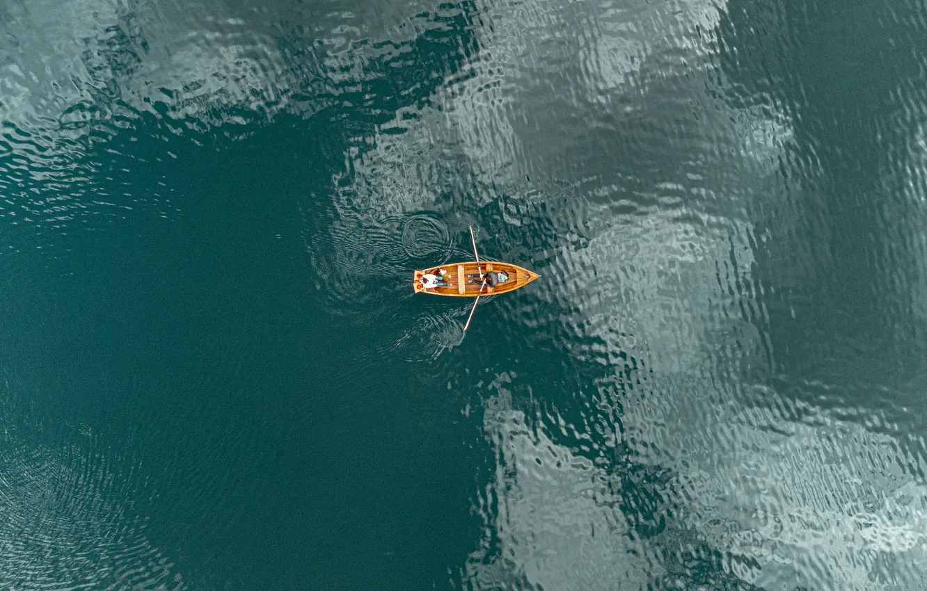 Wallpaper sea, boat, top view for mobile and desktop, section пейзажи ...