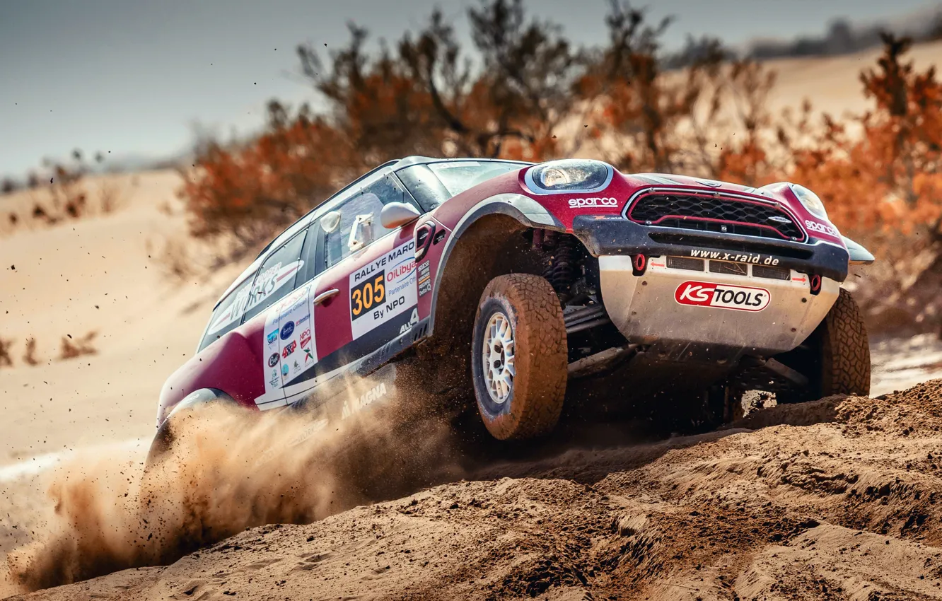 Wallpaper Sand, Mini, Desert, Race, Rally, SUV, Rally, X-Raid Team for ...