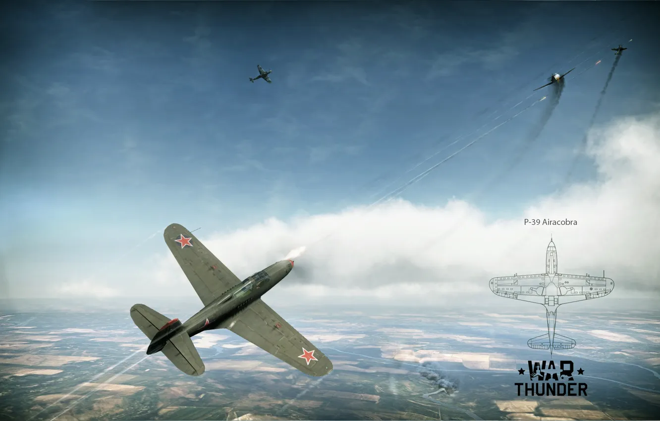 Wallpaper fighter, USA, America, the plane, MMO, War Thunder, Gaijin ...